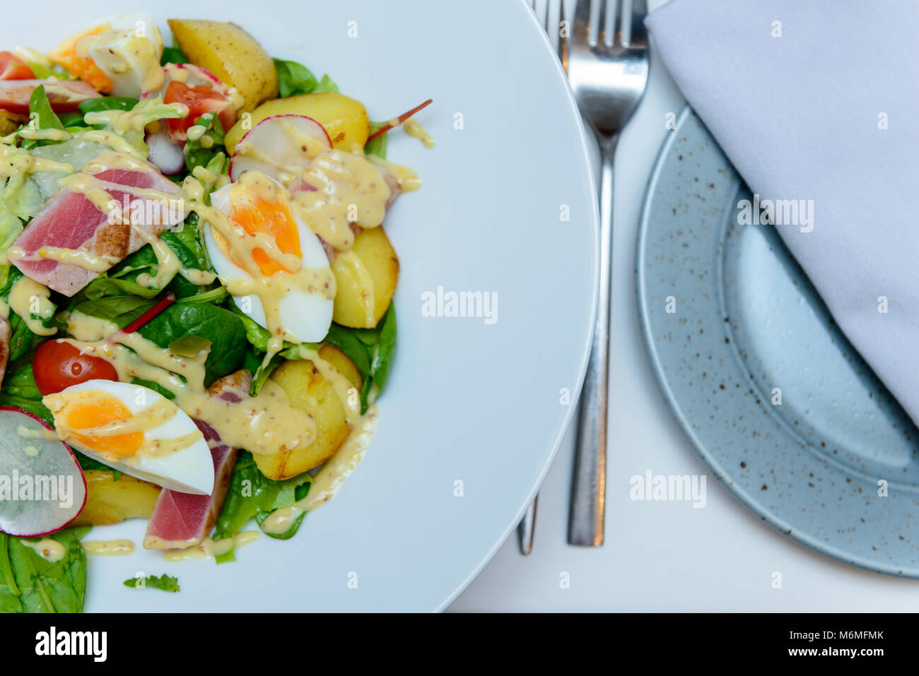 Nice restaurant food. Serving the table with a variety of food Stock ...