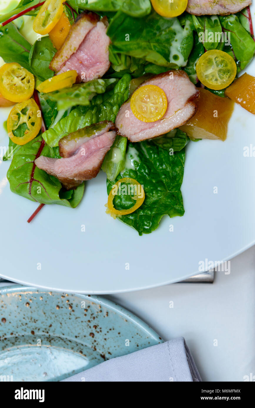 Nice restaurant food. Serving the table with a variety of food Stock ...