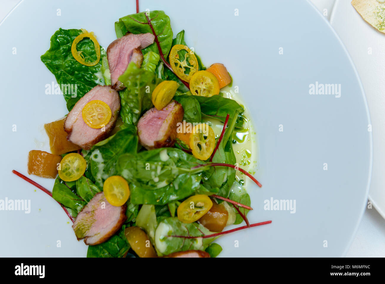 Nice restaurant food. Serving the table with a variety of food Stock ...