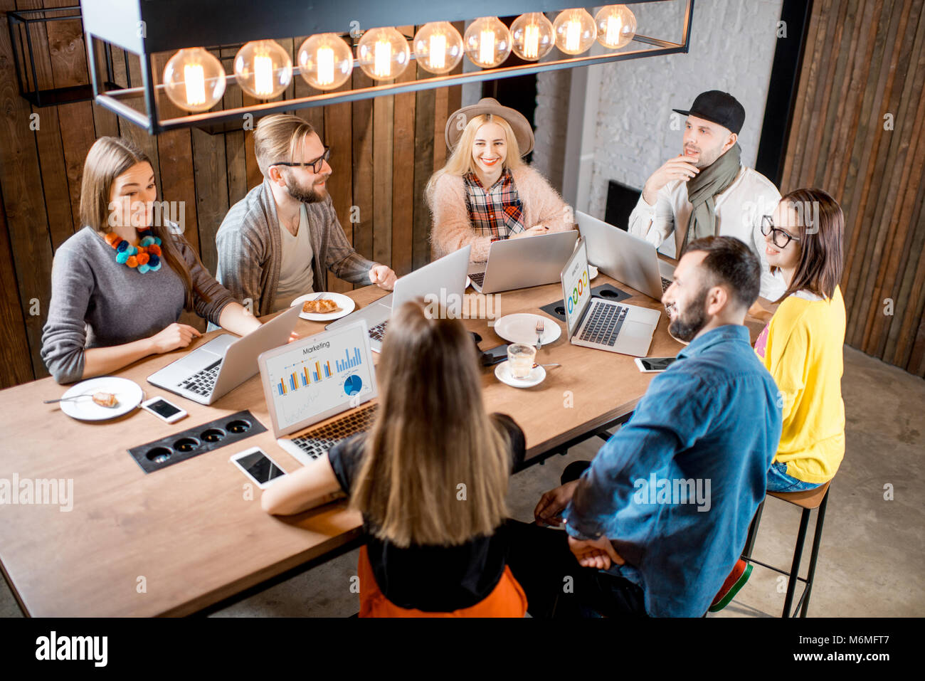 Coworkers during the conference indoors Stock Photo - Alamy
