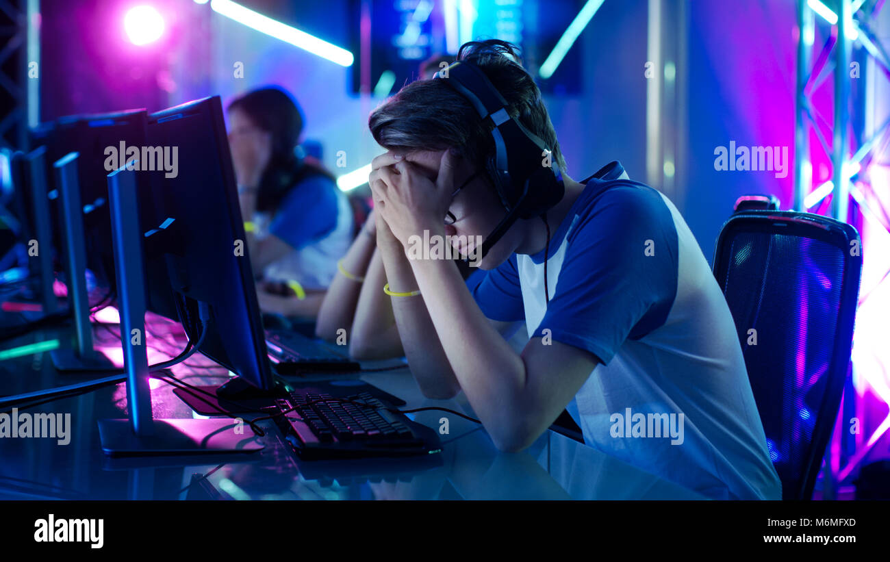 Team of Professional eSport Gamers Playing in Competitive Video Games ...