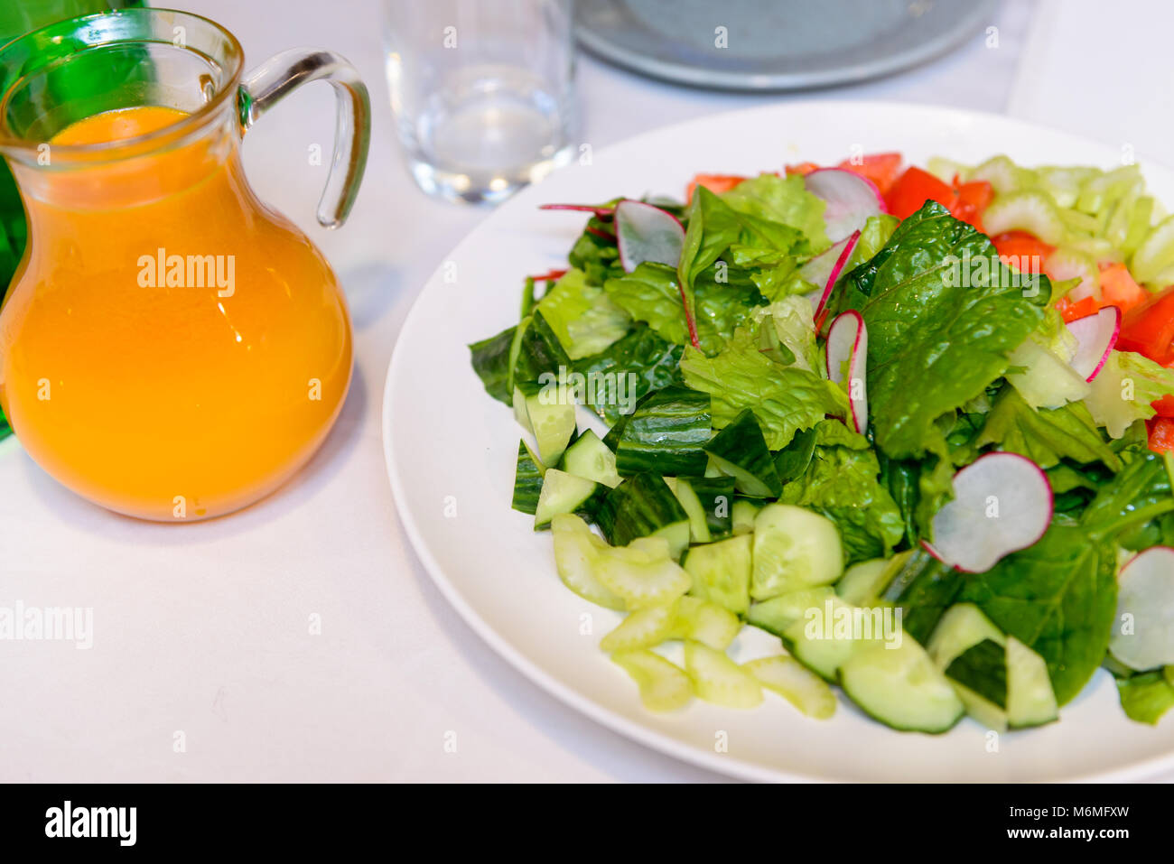 Nice restaurant food. Serving the table with a variety of food Stock ...