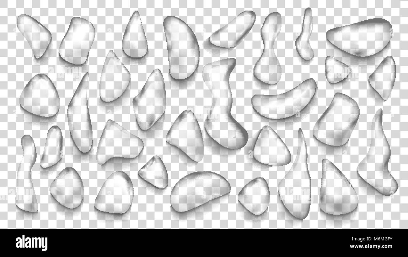 Water Drops Set Vector. Condensation Element. Drip Sign. Aqua Element ...