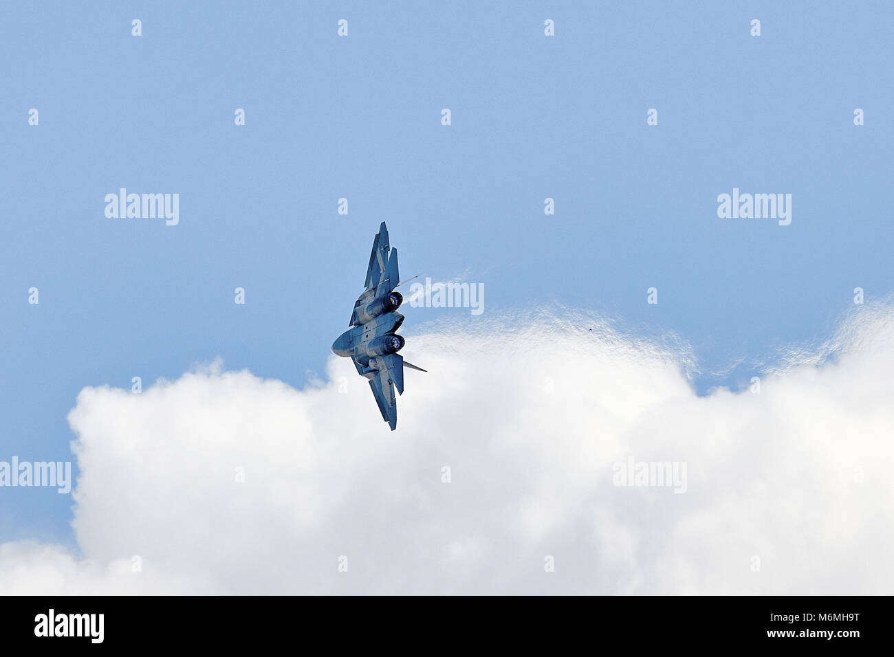 New Russian five generation's fighter SU 57 (T-50) shows demonstration ...