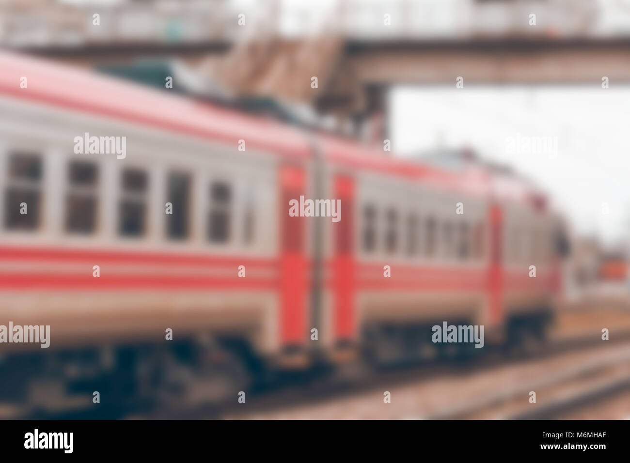 Passenger train - soft lens bokeh image. Defocused background Stock Photo - Alamy
