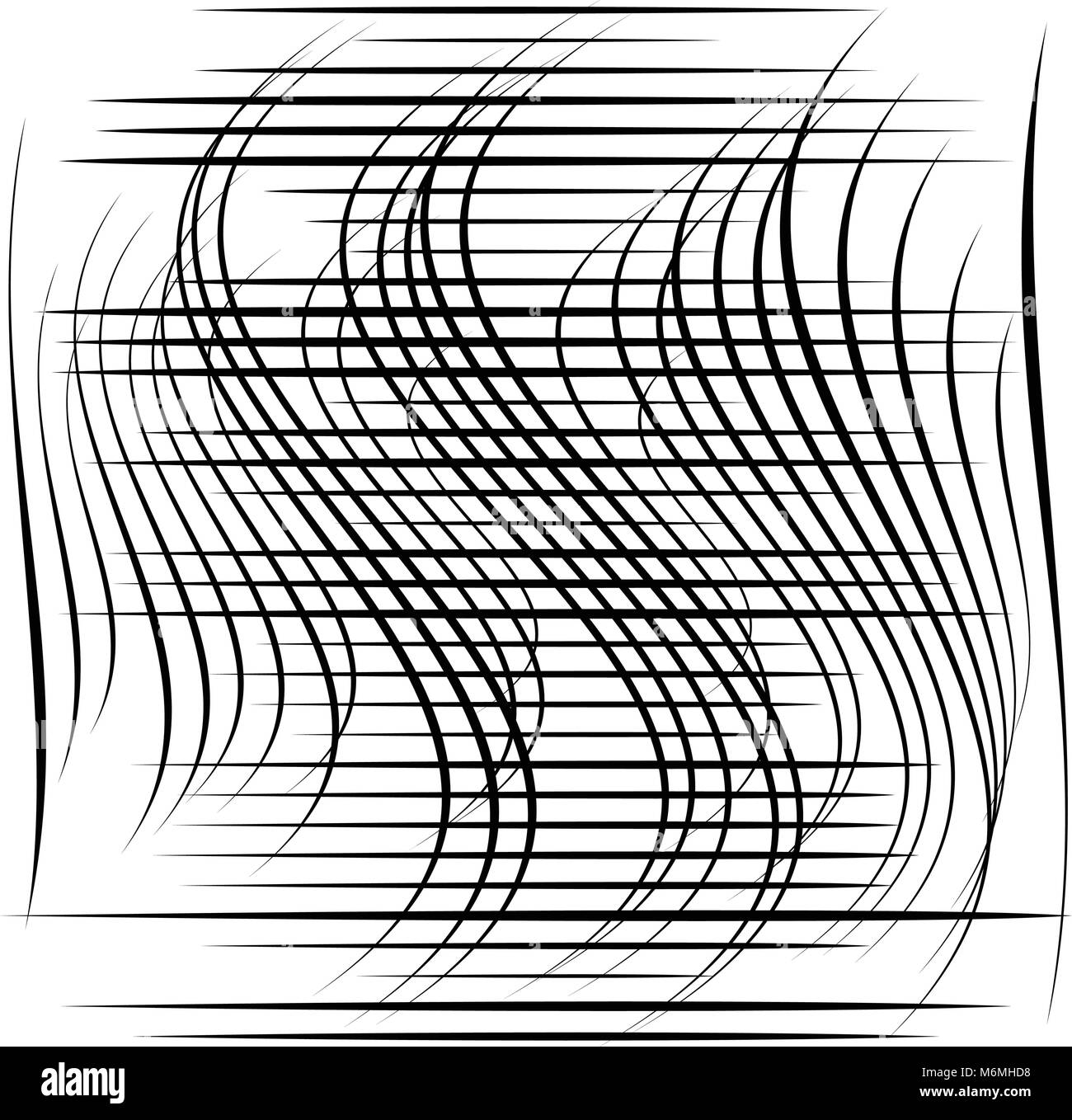 Overlapping Lines Art Abstract Black And White Stripe Lines Wavy