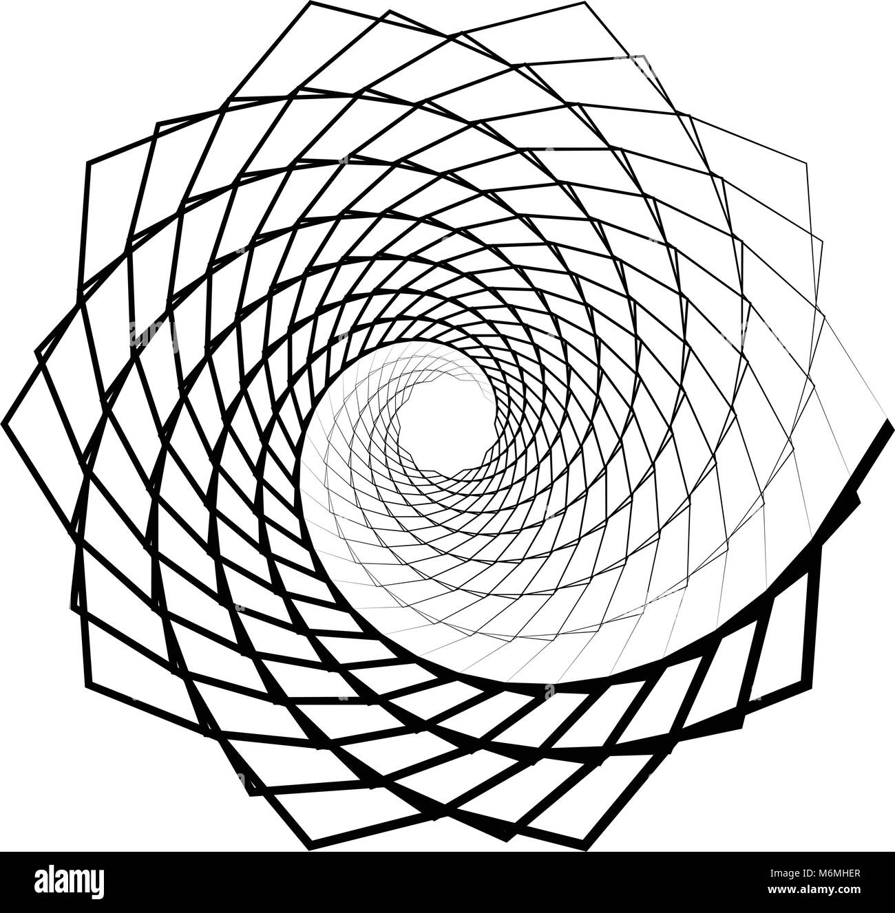 Mandala, motif with wavy, zig-zag lines rotating Stock Vector Image ...