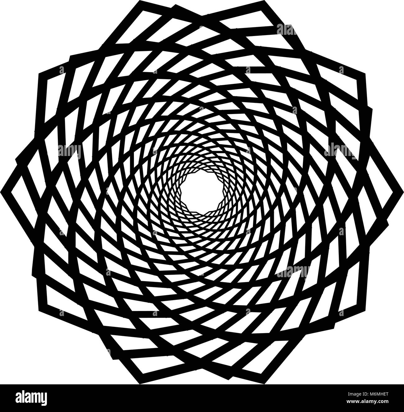 Mandala, motif with wavy, zig-zag lines rotating Stock Vector Image ...