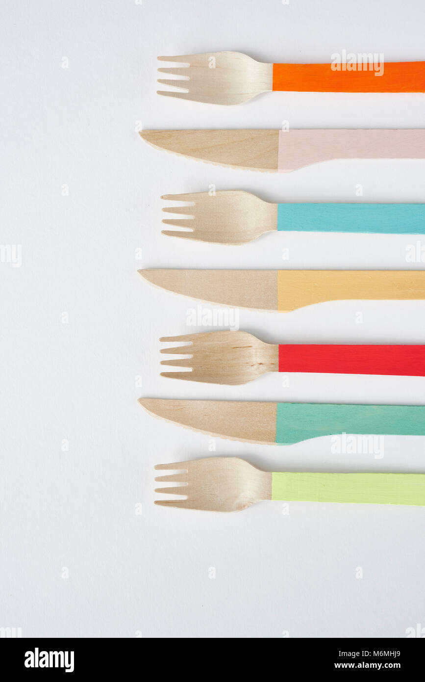 wooden knife and fork colours sets disposable eco cutlery set Stock ...