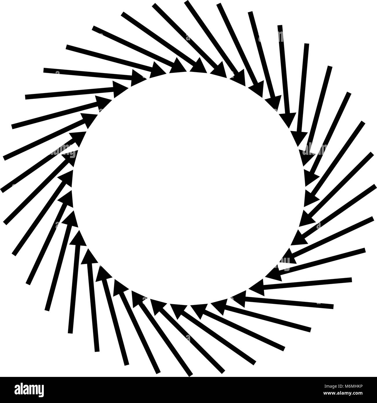 Arrow pointing center Black and White Stock Photos & Images - Alamy