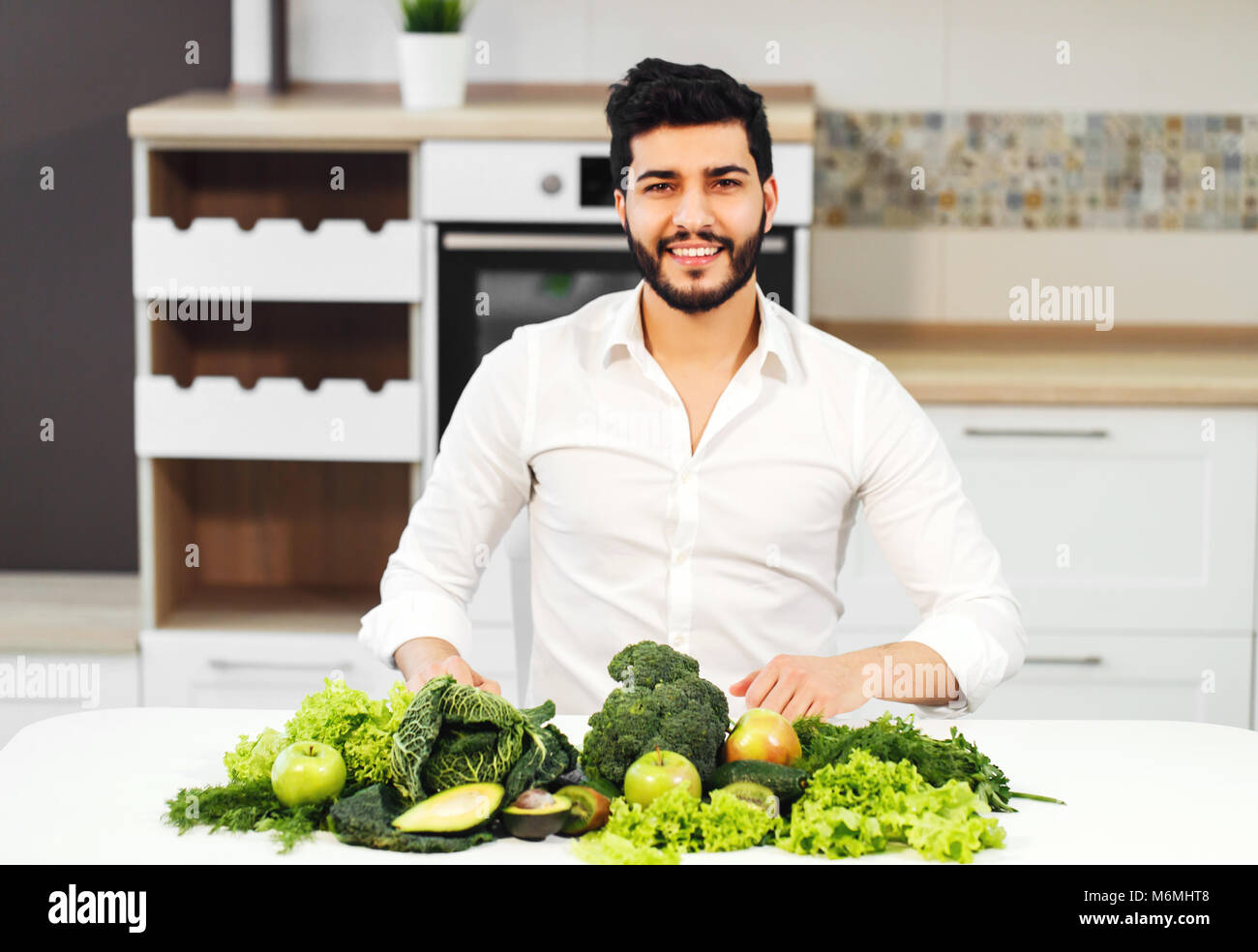 Man with Healthy Food Stock Photo - Alamy