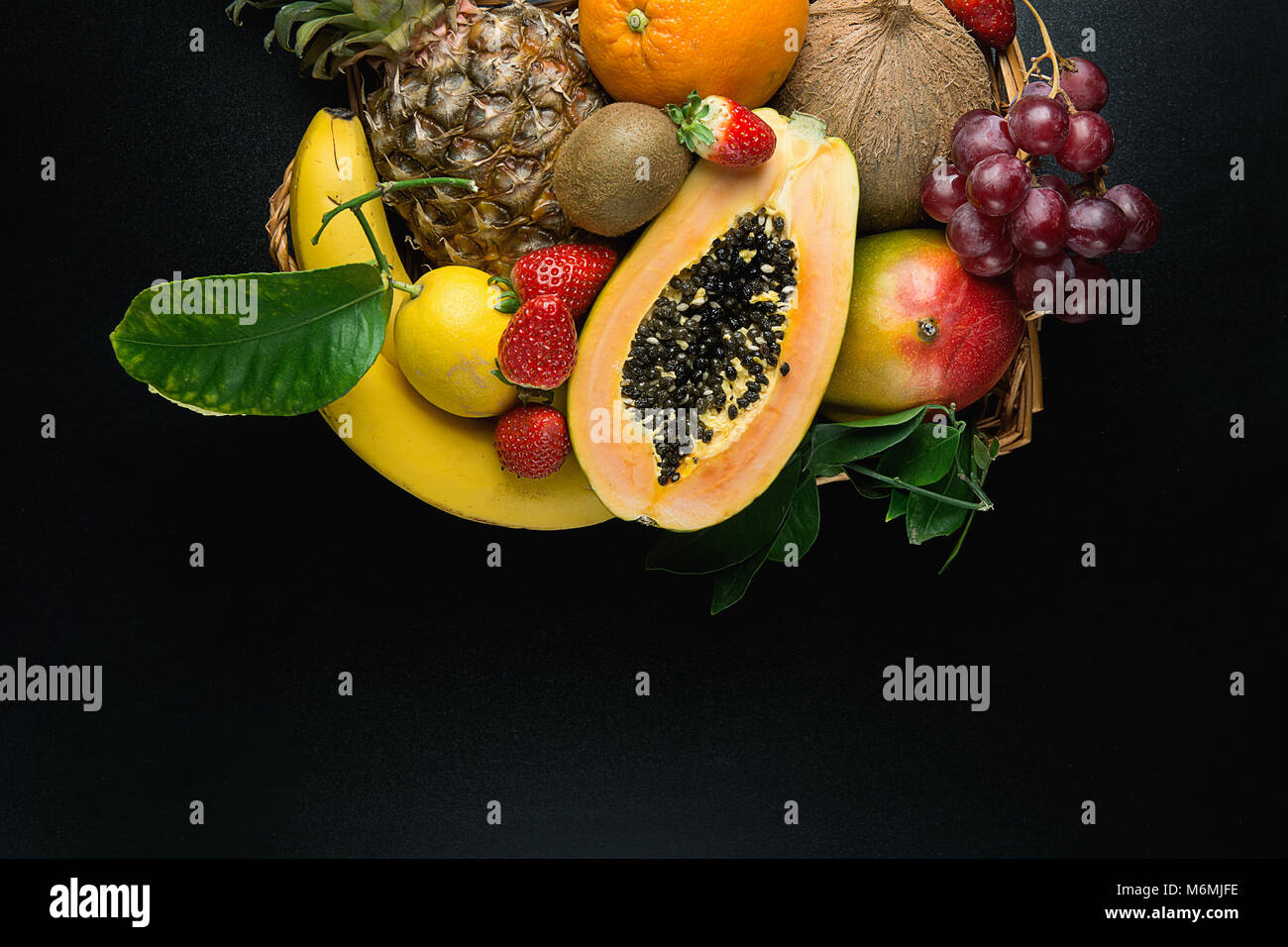 Assortment of Fresh Tropical and Summer Seasonal Fruits Pineapple ...