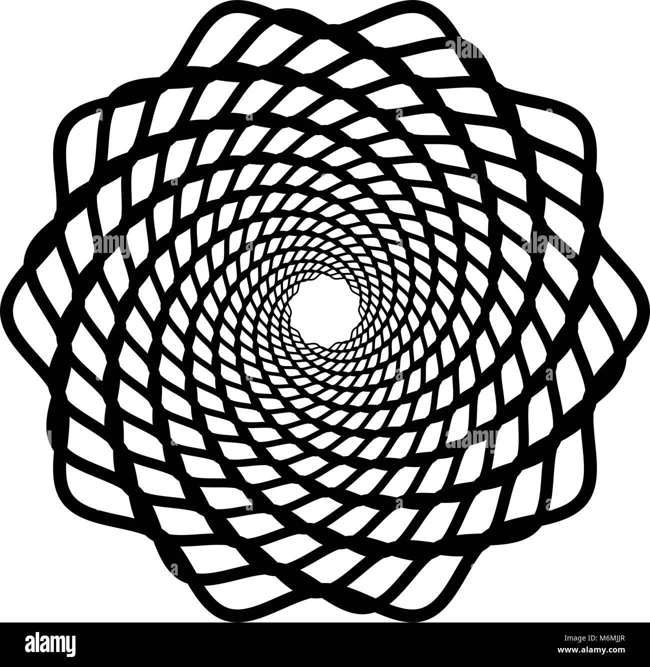 Mandala, motif with wavy, zig-zag lines rotating Stock Vector Image ...