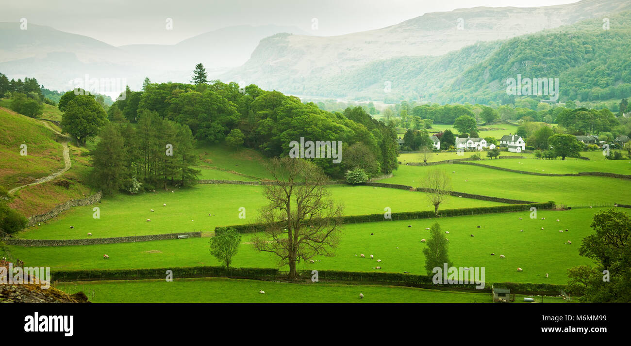English countryside in spring, Lake District, Cumbria, UK Stock Photo ...