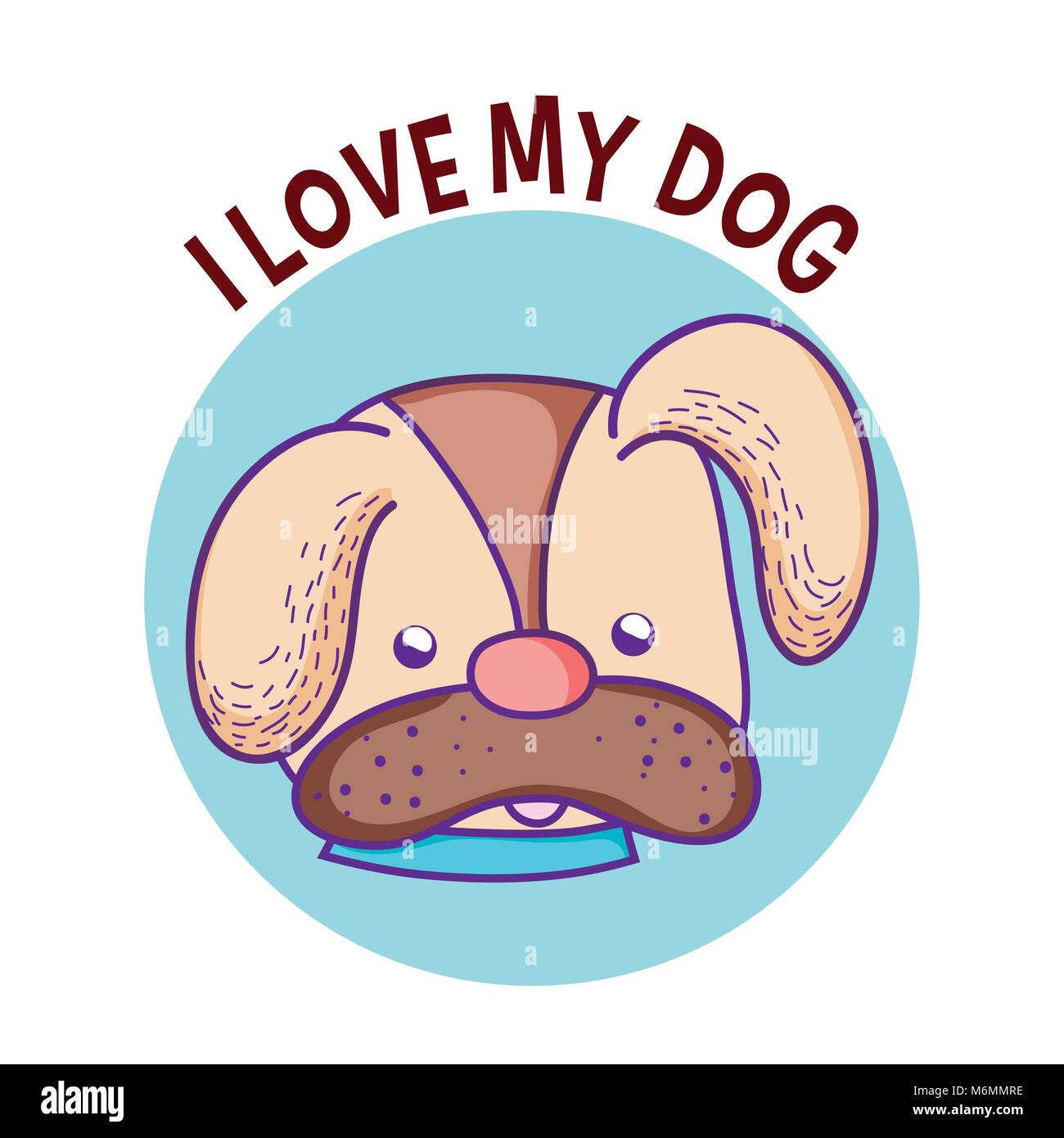 I love my dog pet cartoon vector illustration graphic design Stock ...