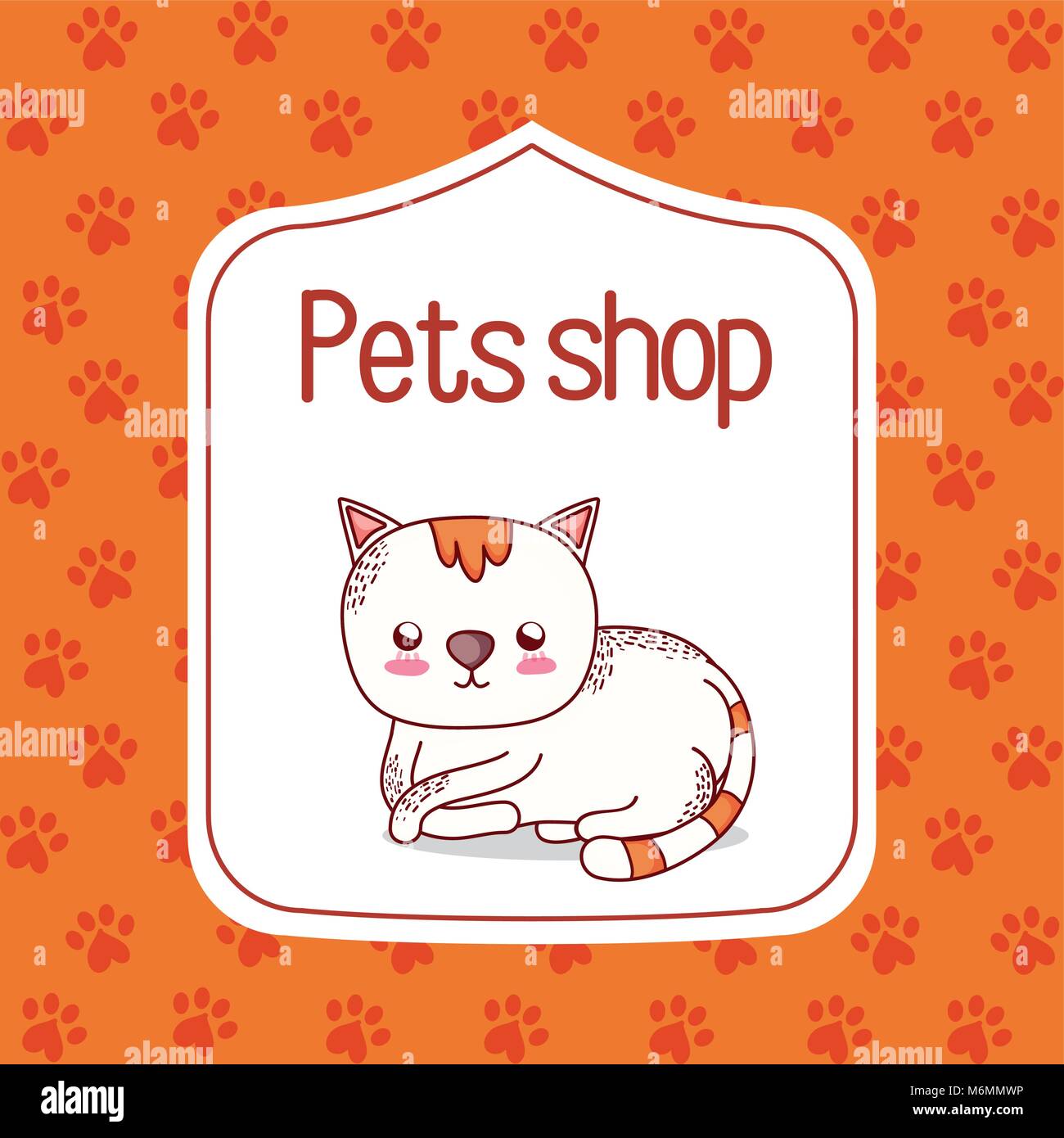 Cat pet shop cartoon vector illustration graphic design Stock Vector ...