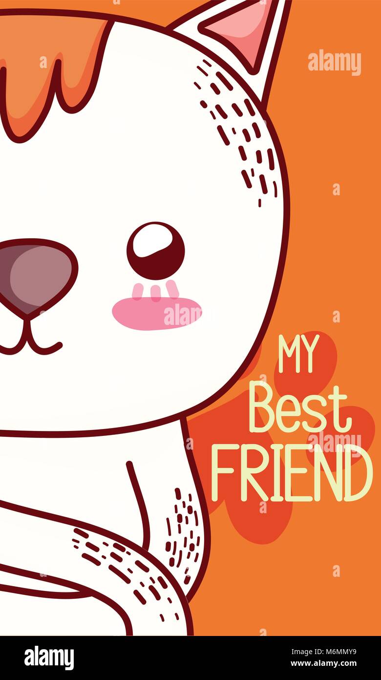 My best friend cat vector illustration graphic design Stock Vector ...