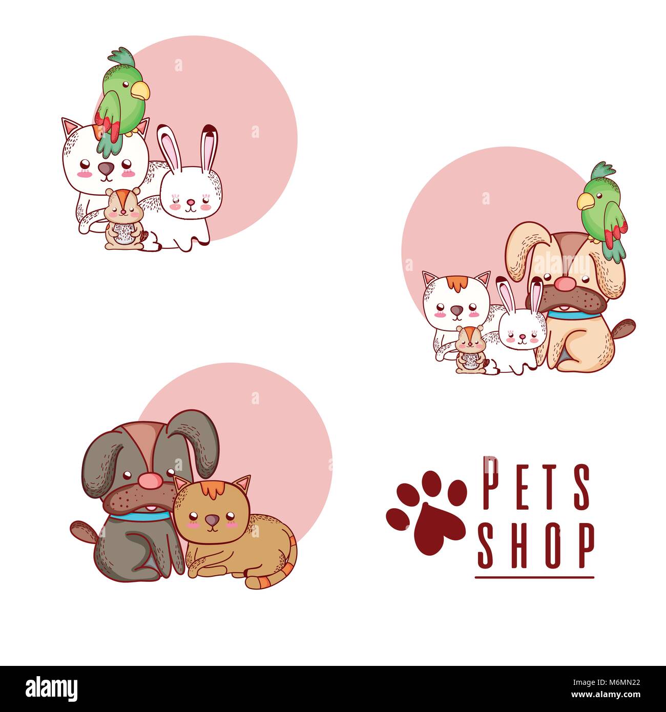 Pet shop cute cartoons vector illustration graphic design Stock Vector ...