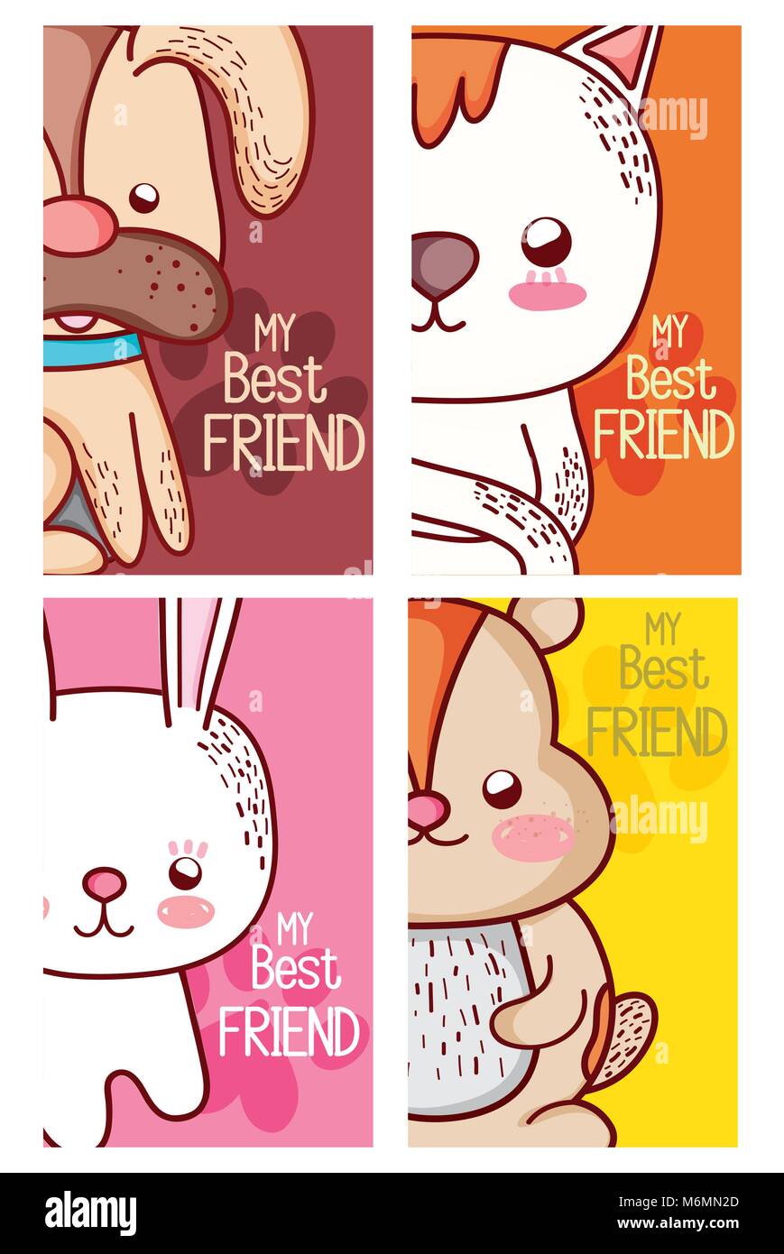 My best friends pets cartoon vector illustration graphic design Stock ...