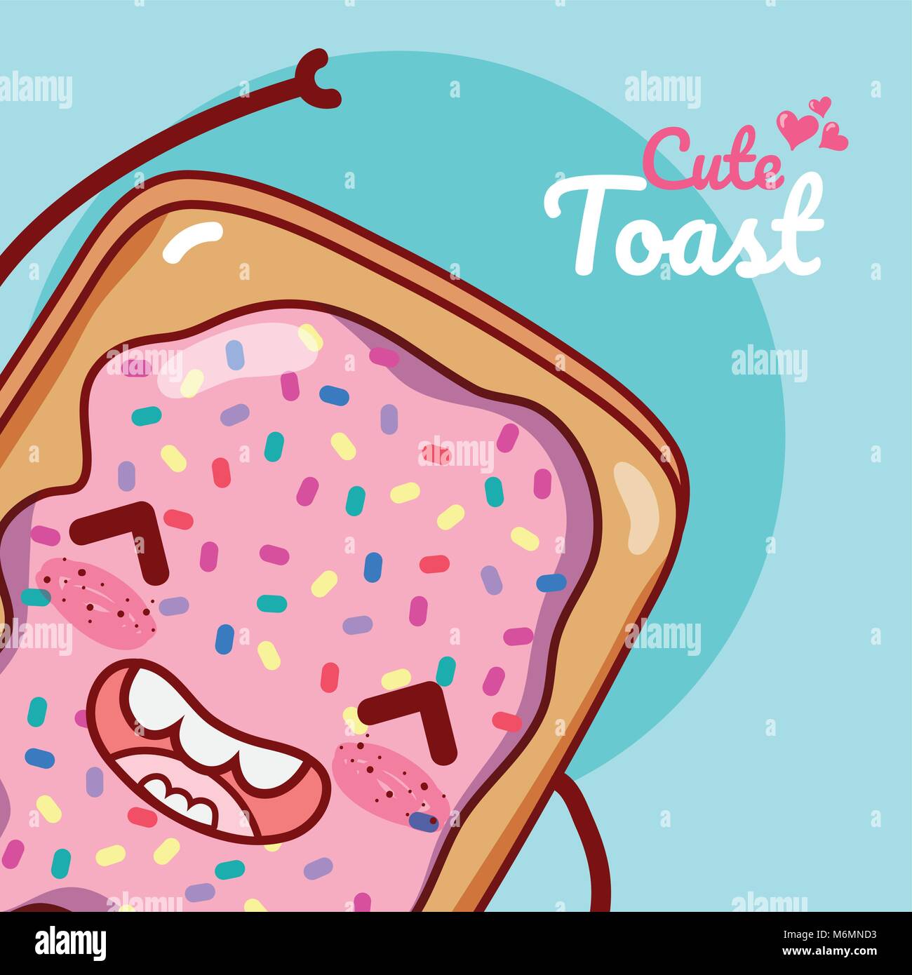 Cute toast kawaii cartoon vector illustration graphic design Stock ...