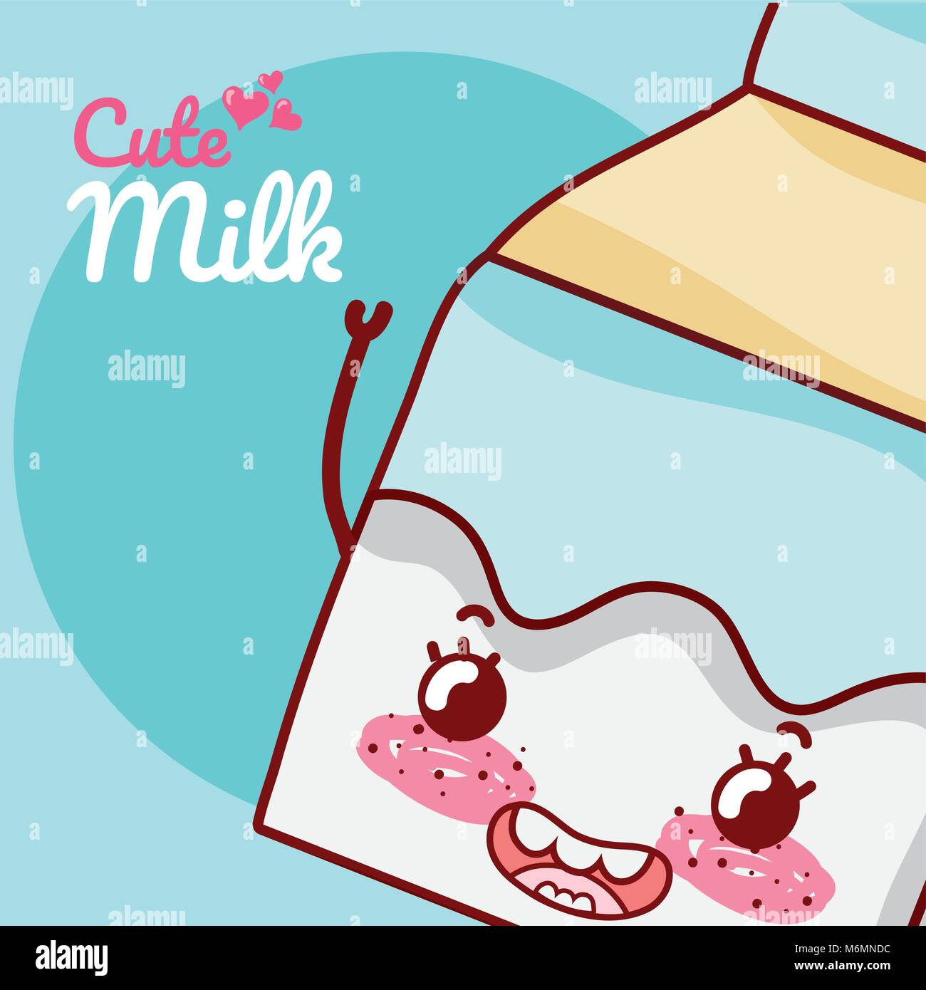 Cute milk box kawaii cartoon vector illustration graphic design Stock ...