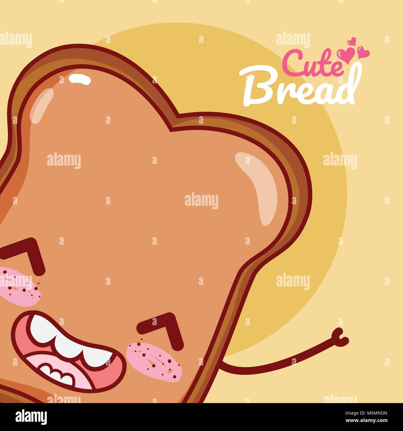 Cute bread kawaii cartoon vector illustration graphic design Stock ...