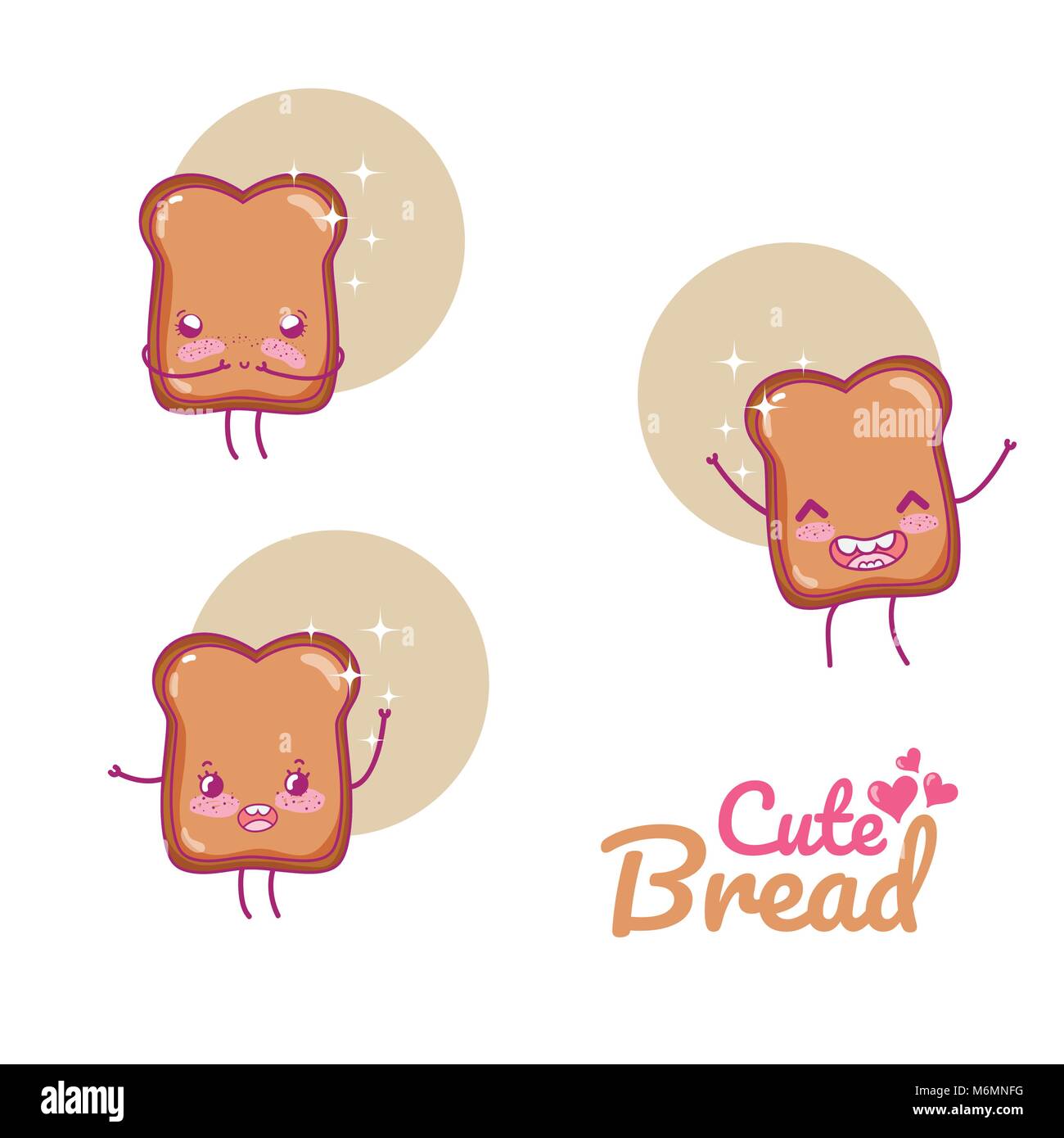Cute bread kawaii cartoon vector illustration graphic design Stock Vector Image & Art - Alamy