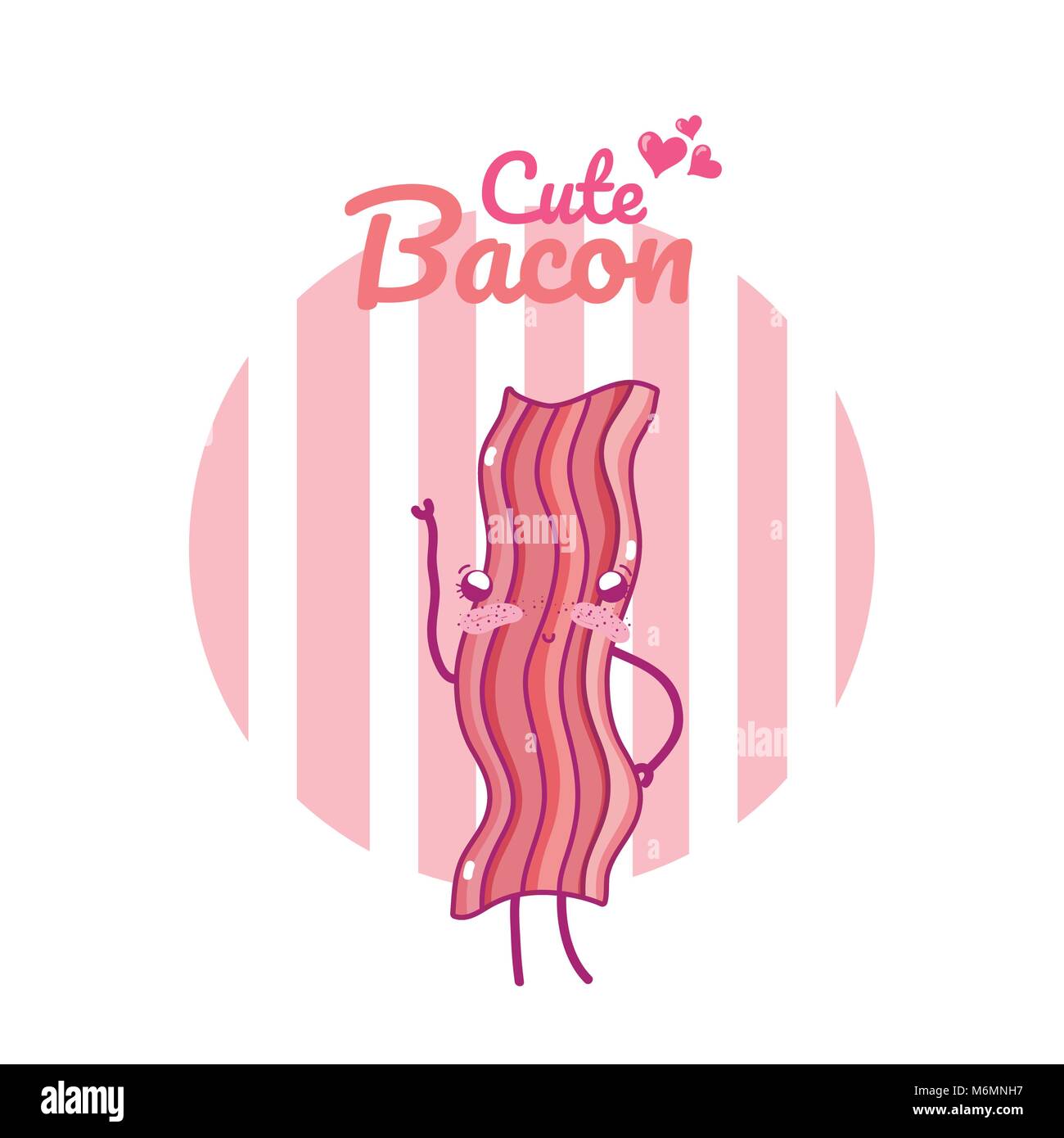 Cute bacon kawaii cartoon vector illustration graphic design Stock ...