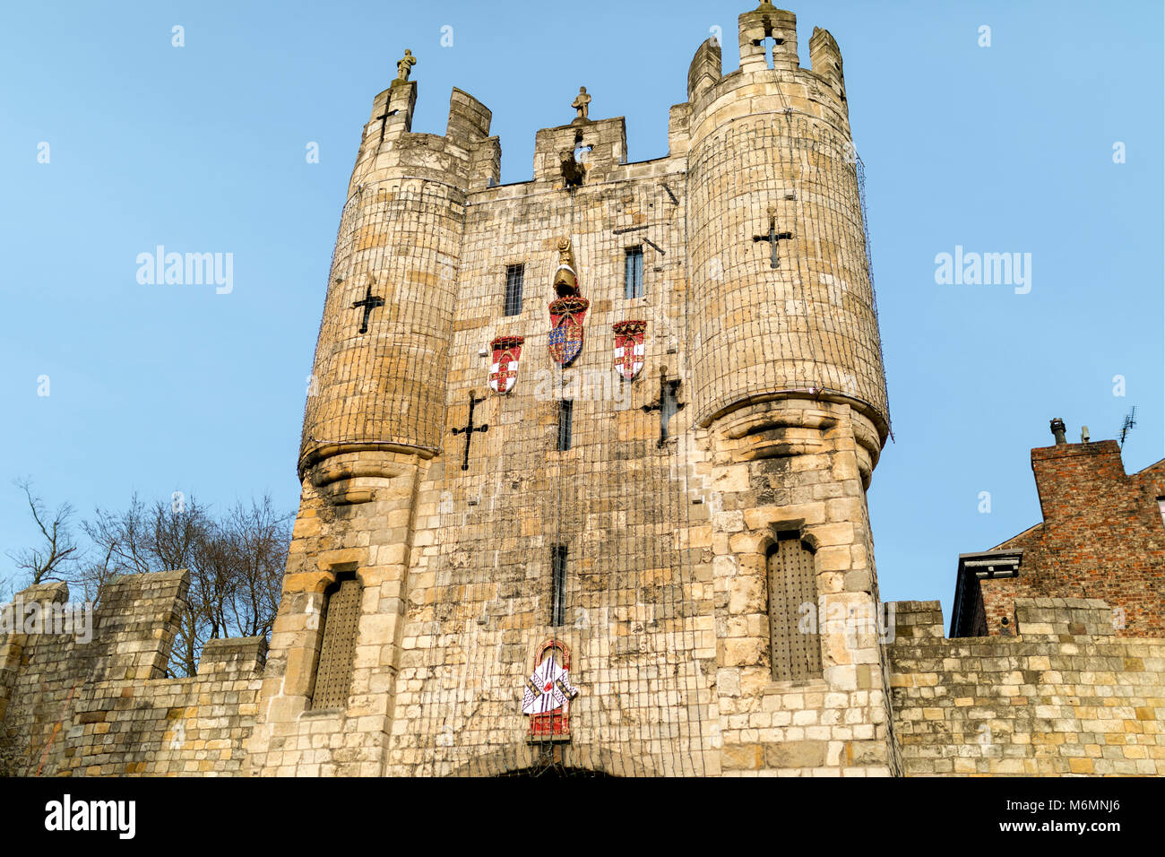 The Entrance Gate at Micklegate Bar, in the city of York in Yorkshire ...