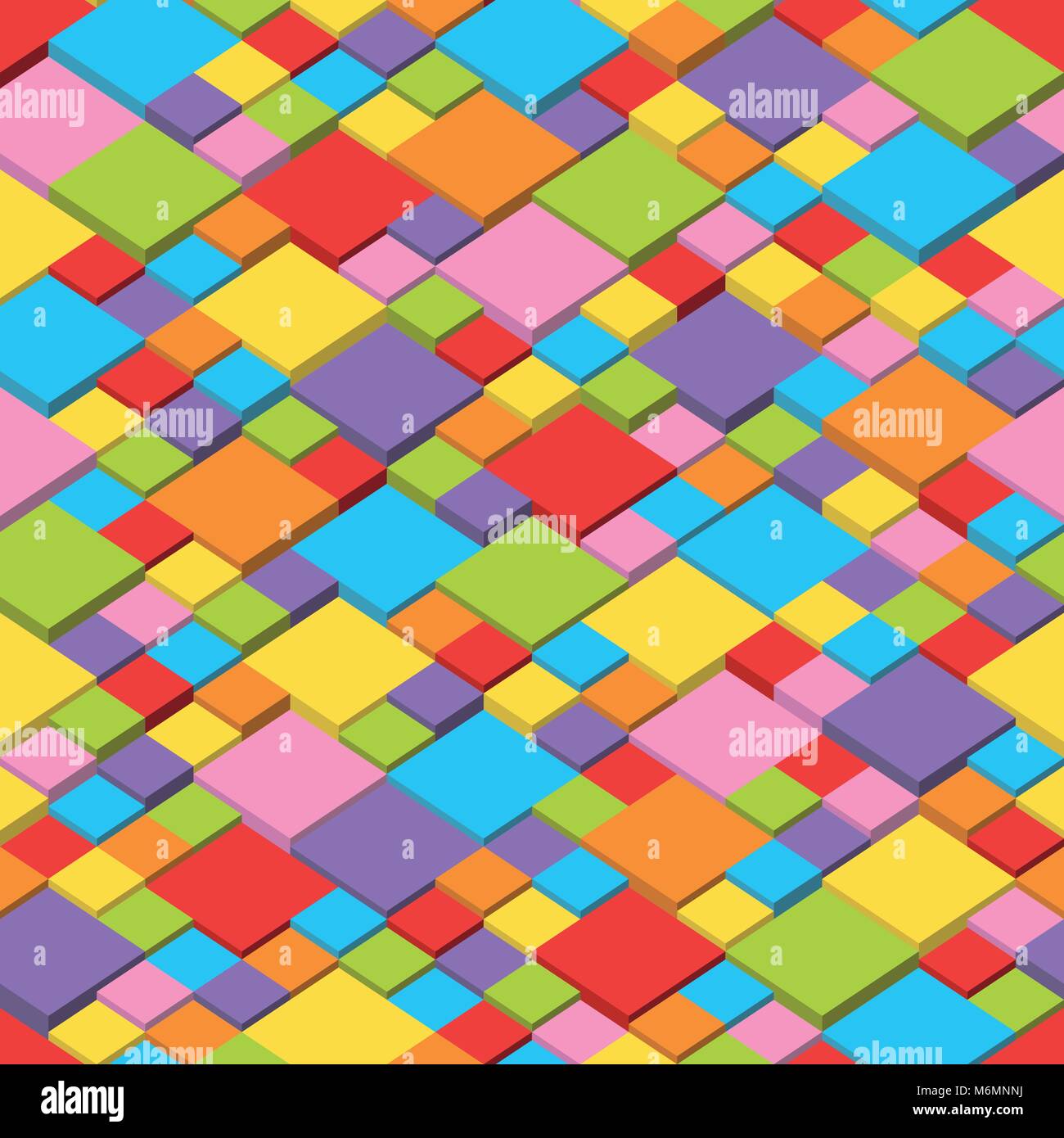 Colorful isometric seamless pattern. Random cubes puzzle vector ...