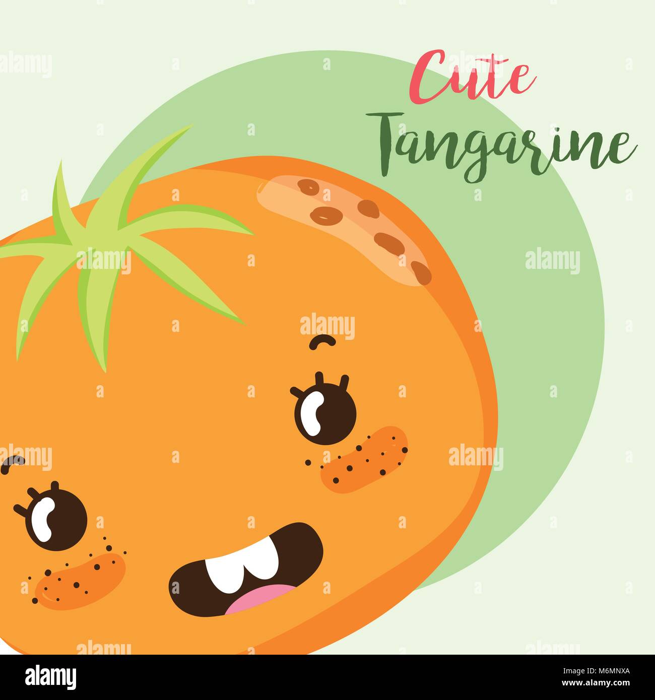Cute tangarine kawaii cartoon vector illustration graphic design Stock ...
