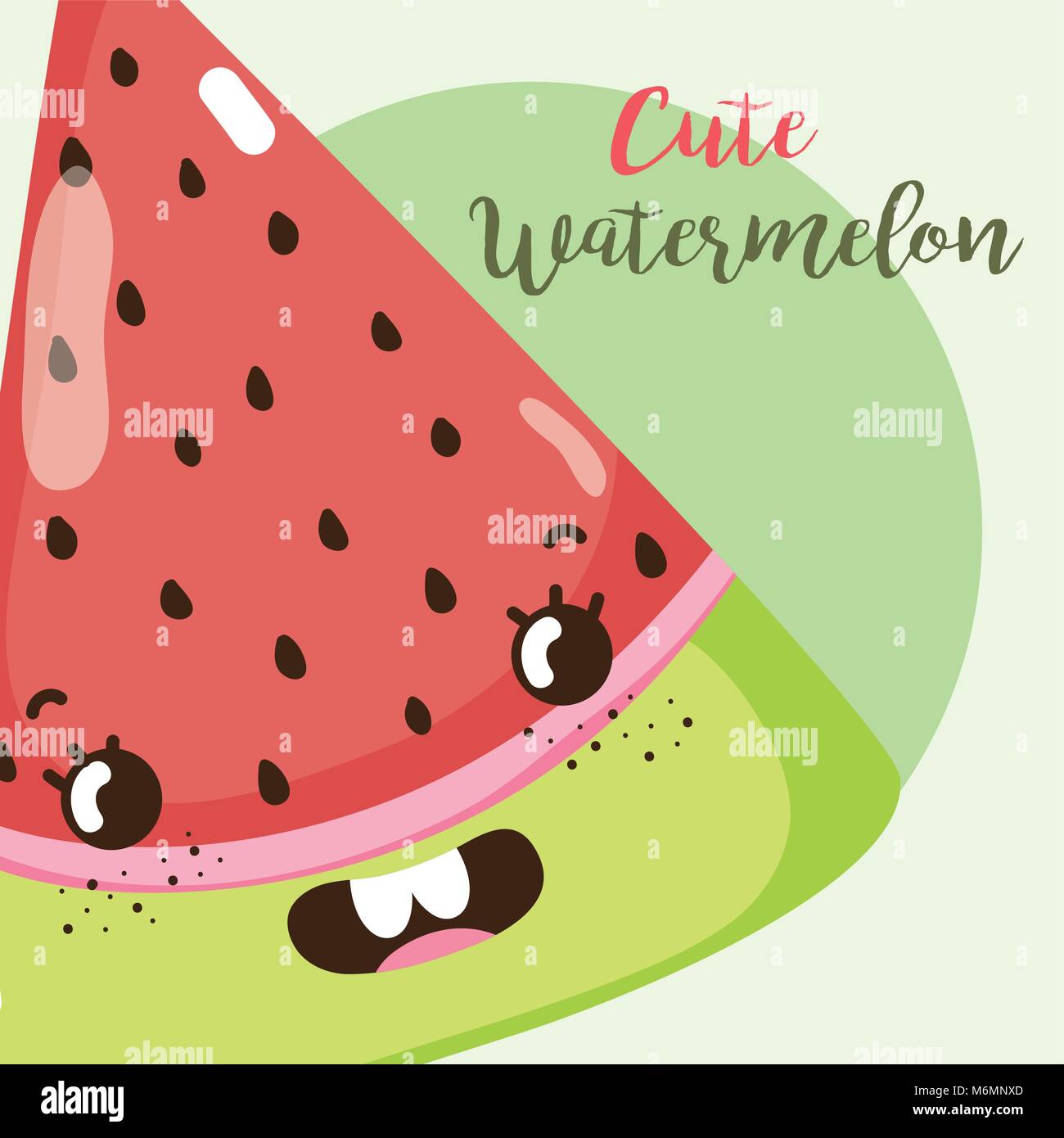 Cute watermelon kawaii cartoon vector illustration graphic design Stock ...