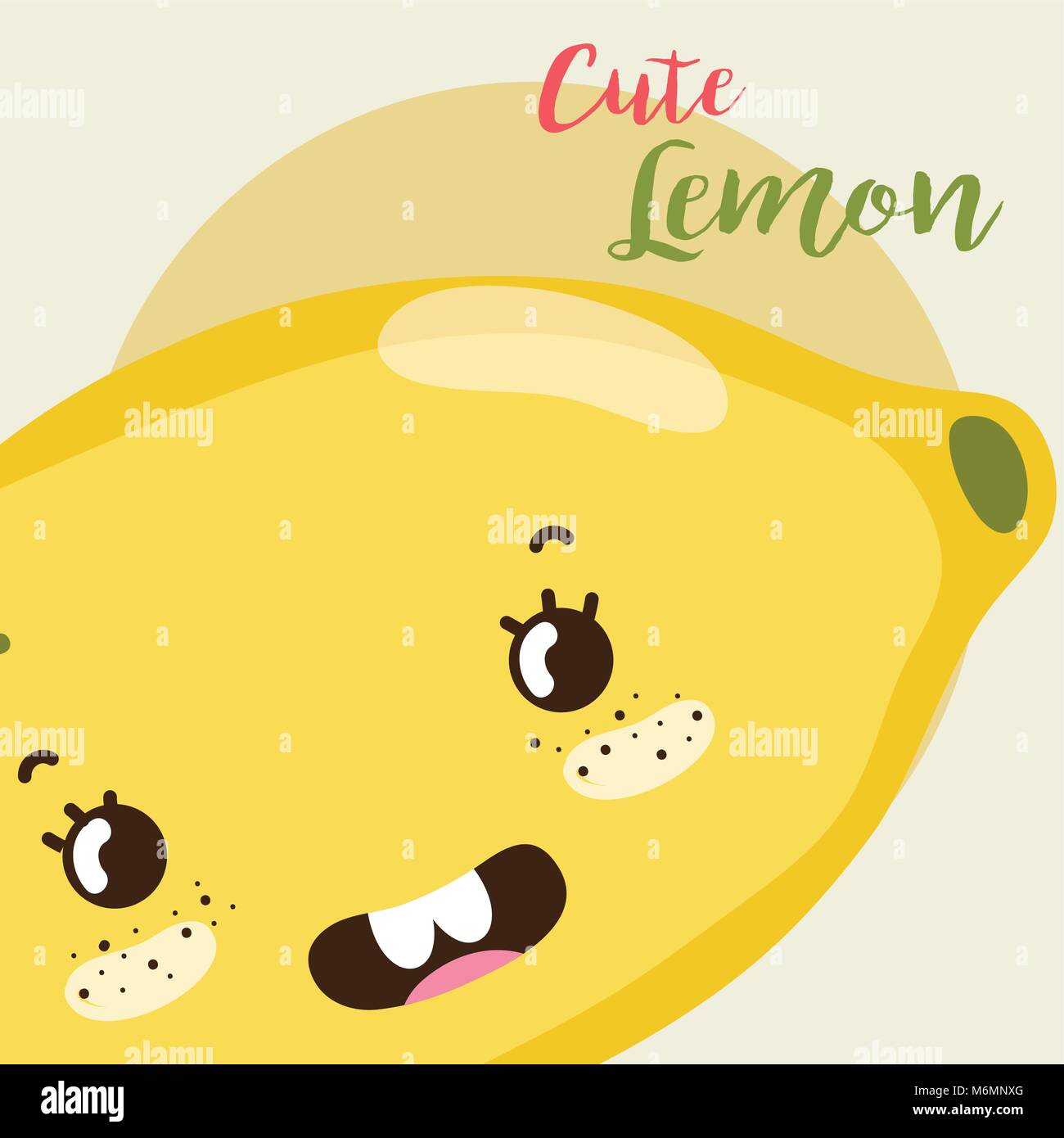 Cute lemon kawaii cartoon vector illustration graphic design Stock ...