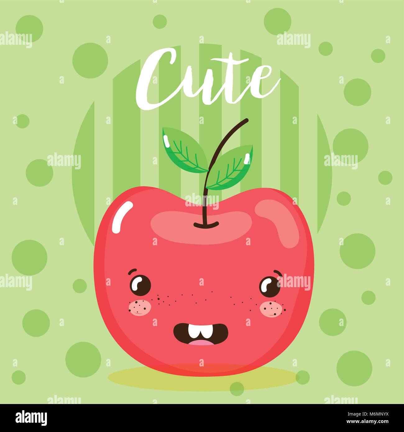 Cute fruit apple cartoon vector illustration graphic design Stock ...