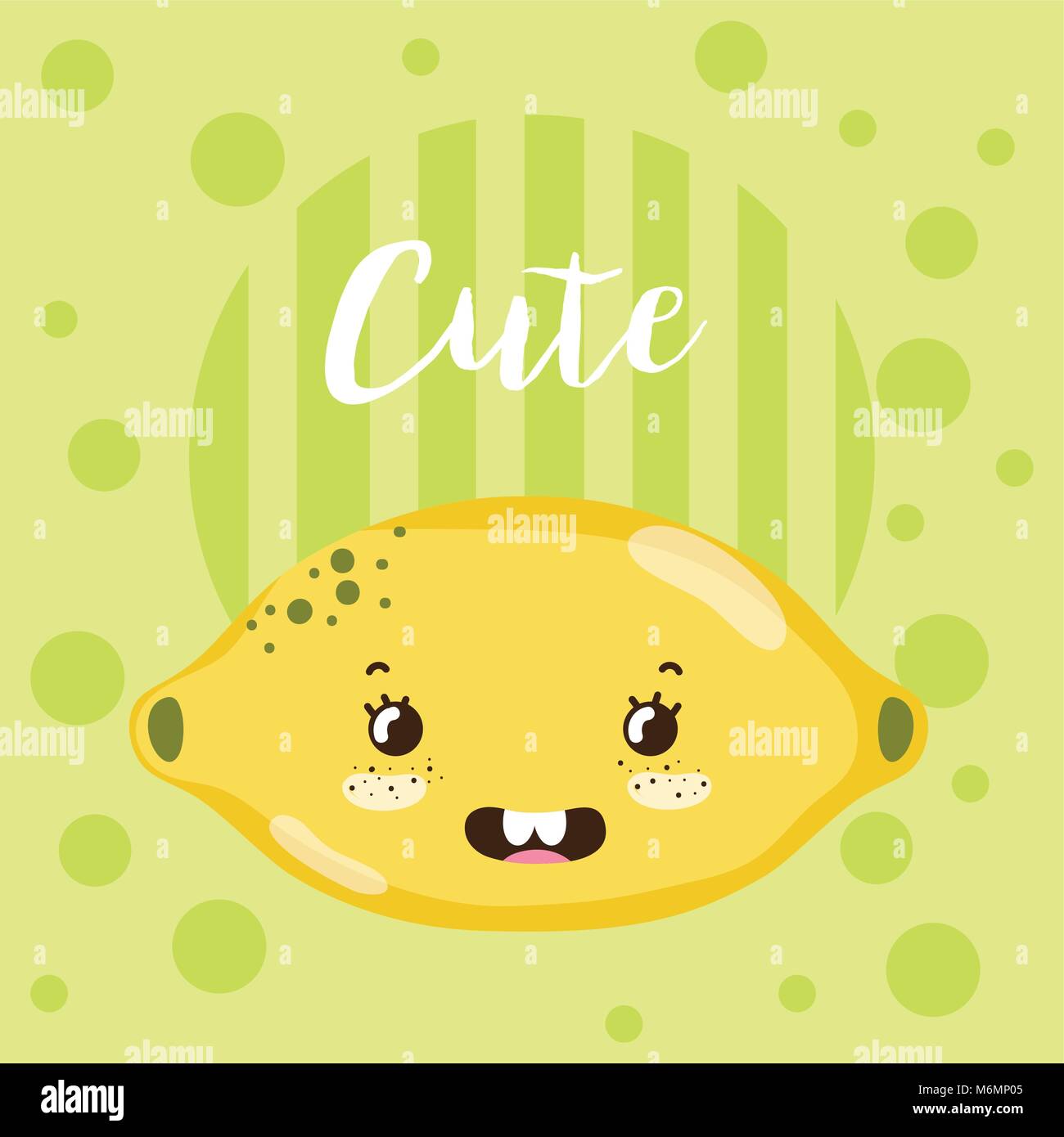 Cute lemon kawaii cartoon vector illustration graphic design Stock ...