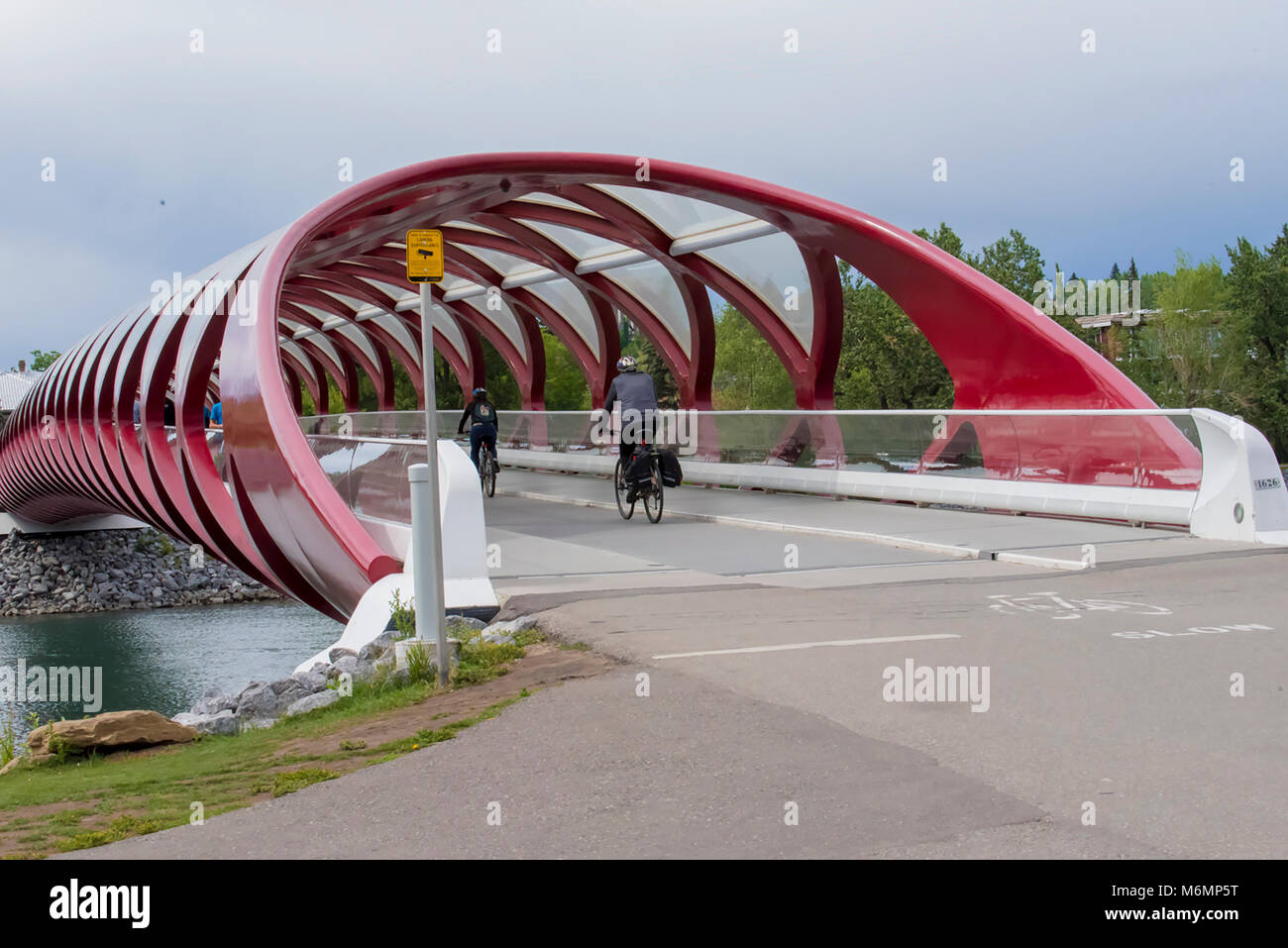 Santiago calatrava design pedestrian bridge crossing hi-res stock ...