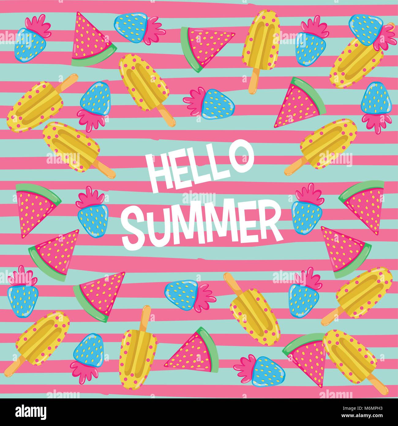 Hello summer concept vector illustration graphic design Stock Vector ...