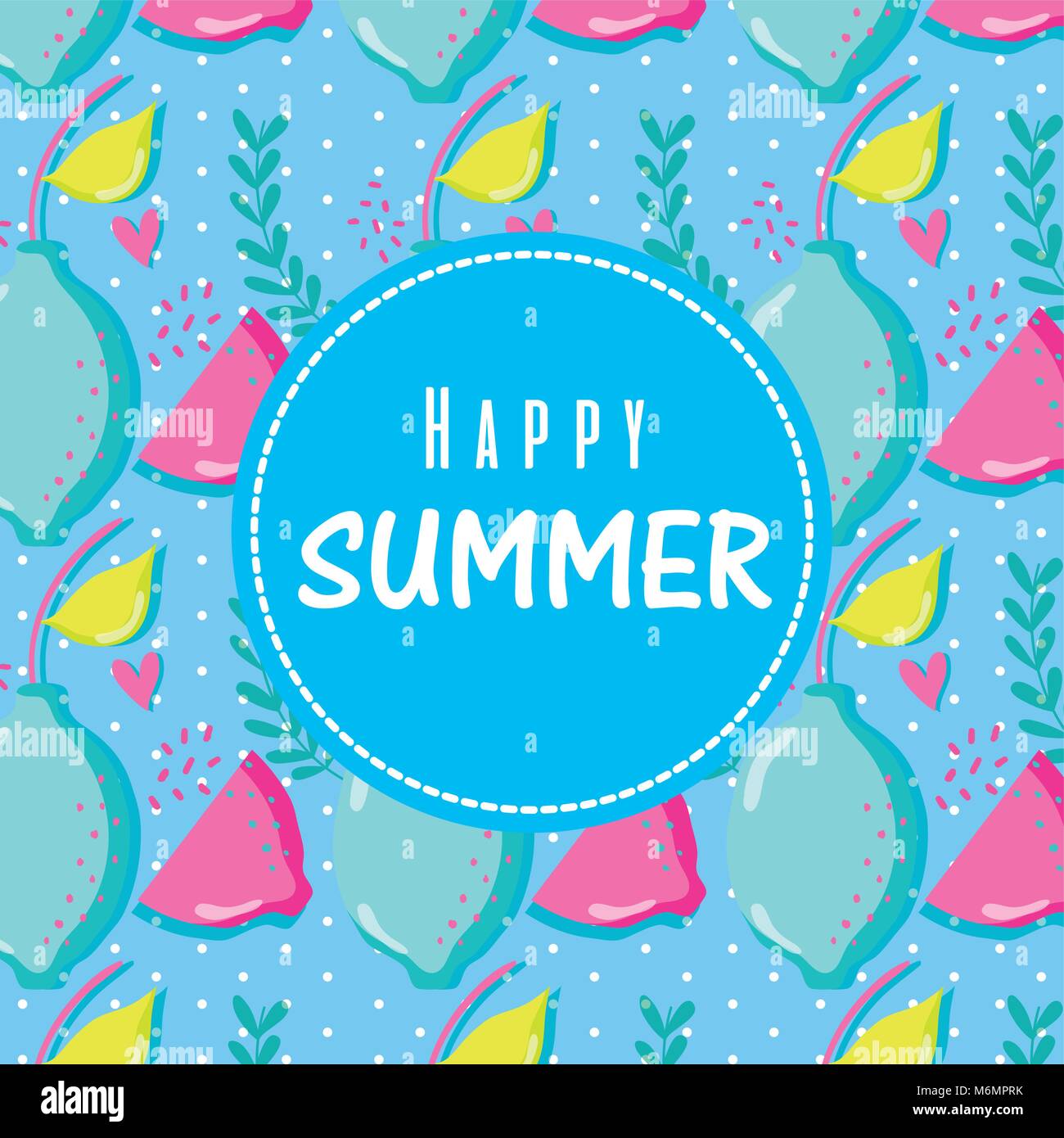 Happy summer concept card vector illustration graphic design Stock ...