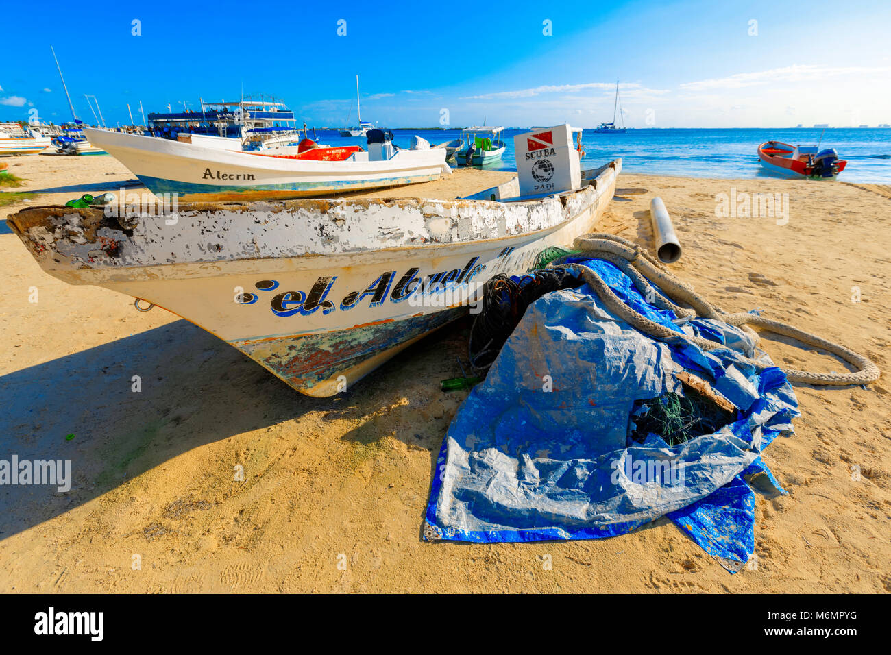 Isla Mujeres. Mexico- November 4, 2016: Street views of the "Women ...