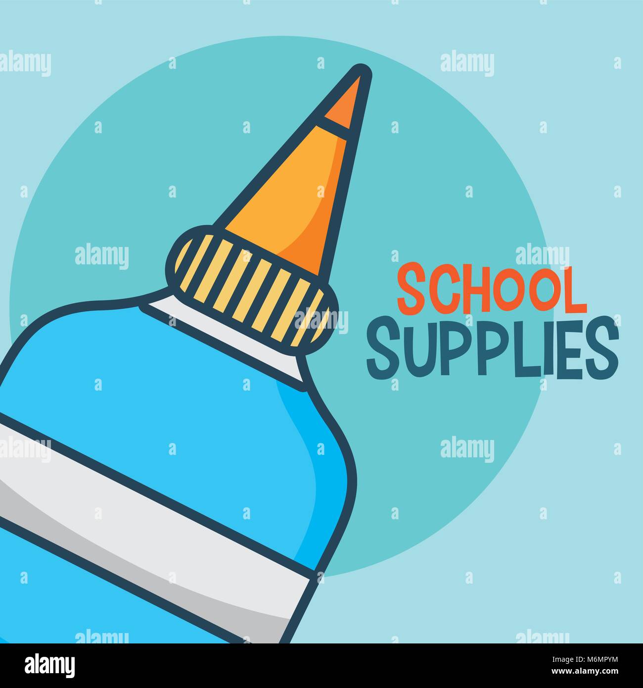 School supplies colorful cartoons vector illustration graphic design ...