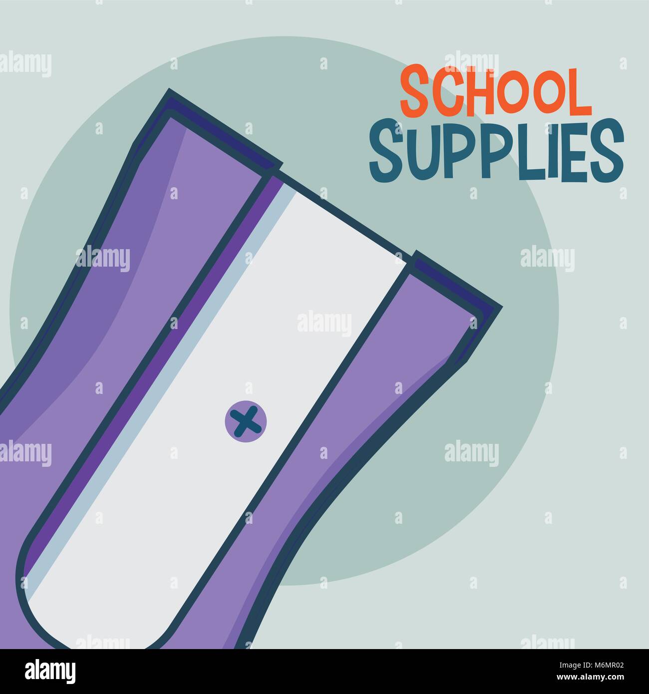 School supplies colorful cartoons vector illustration graphic design ...