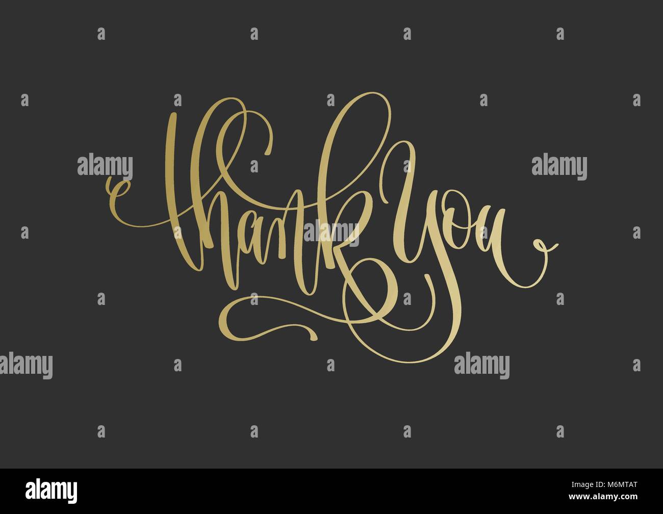 thank you - golden hand lettering inscription text on dark backg Stock ...