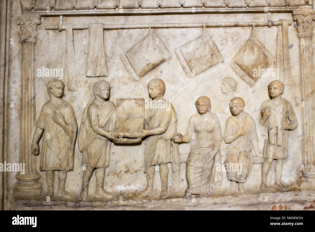 roman writing and bas-reliefs imperial era archeology italy modena ...