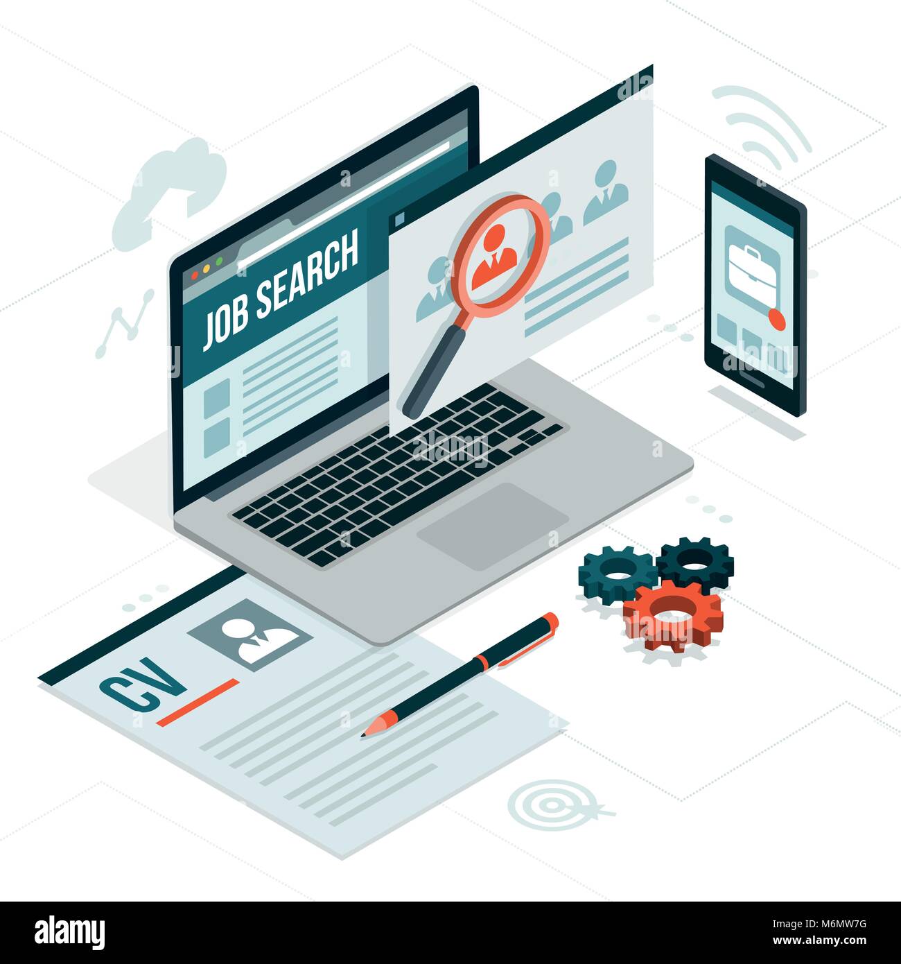 Job searching app Stock Vector Images - Alamy