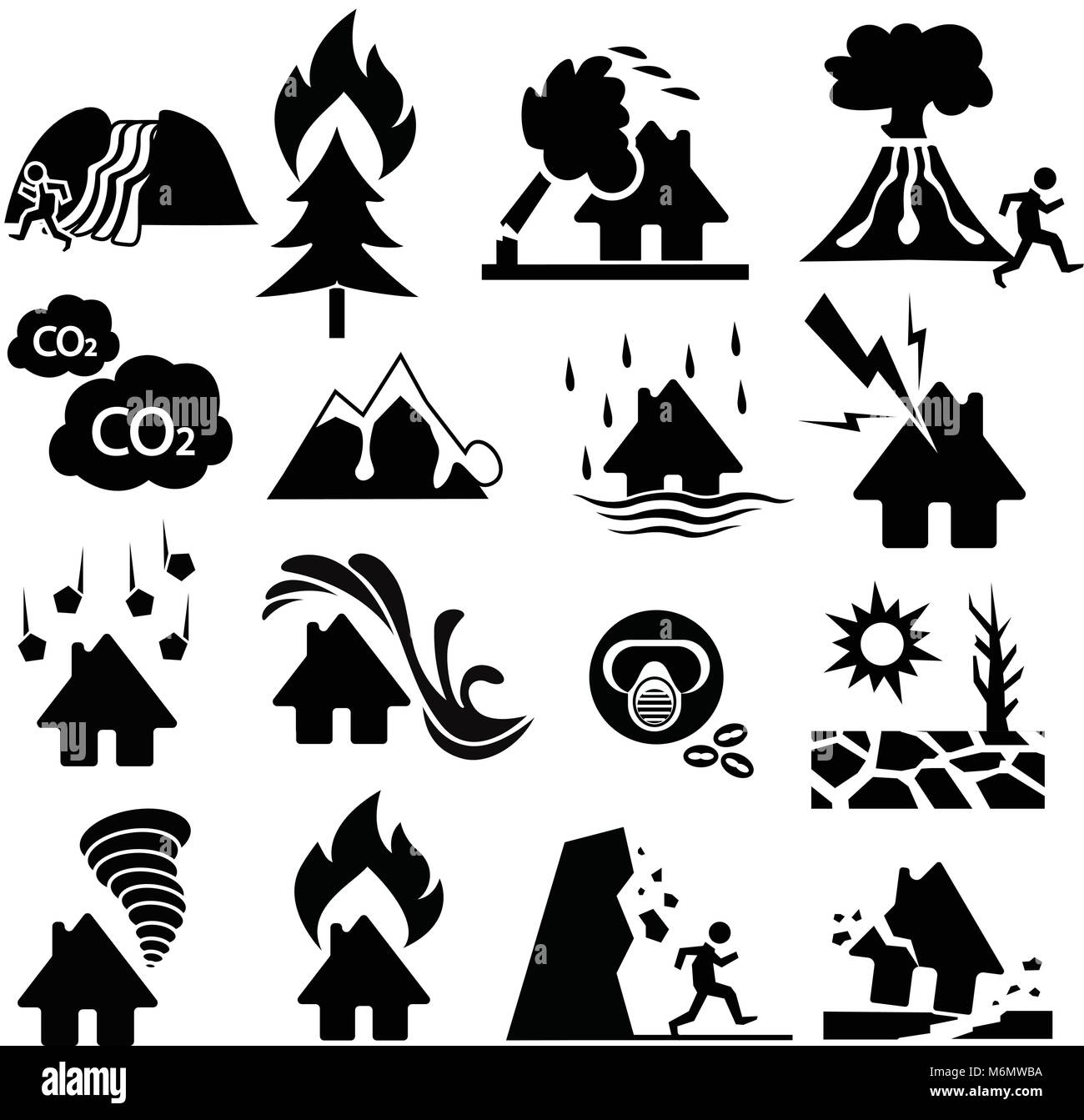 natural disaster icon set Stock Vector Image & Art - Alamy