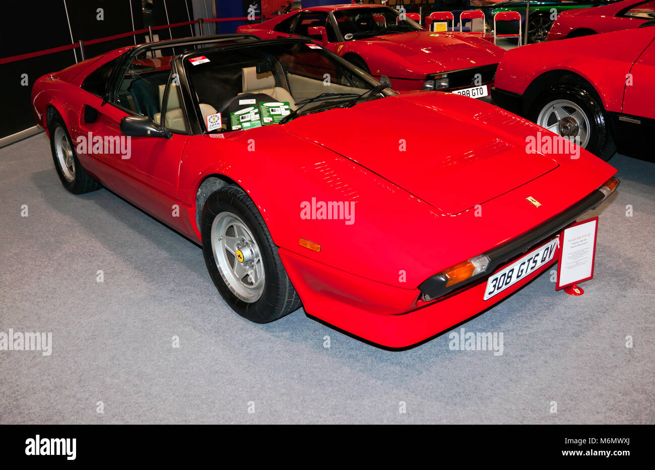 Three-quarter front view of a Ferrari 308 GTS quattrovalvole on display ...