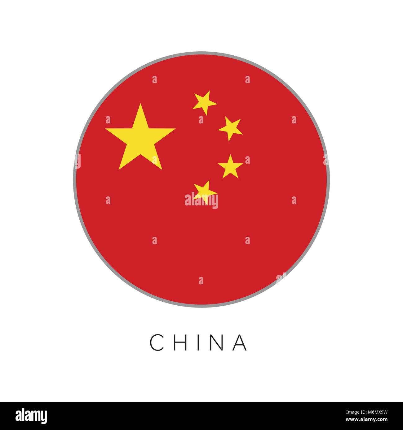 China flag round circle vector icon Stock Vector Image & Art - Alamy