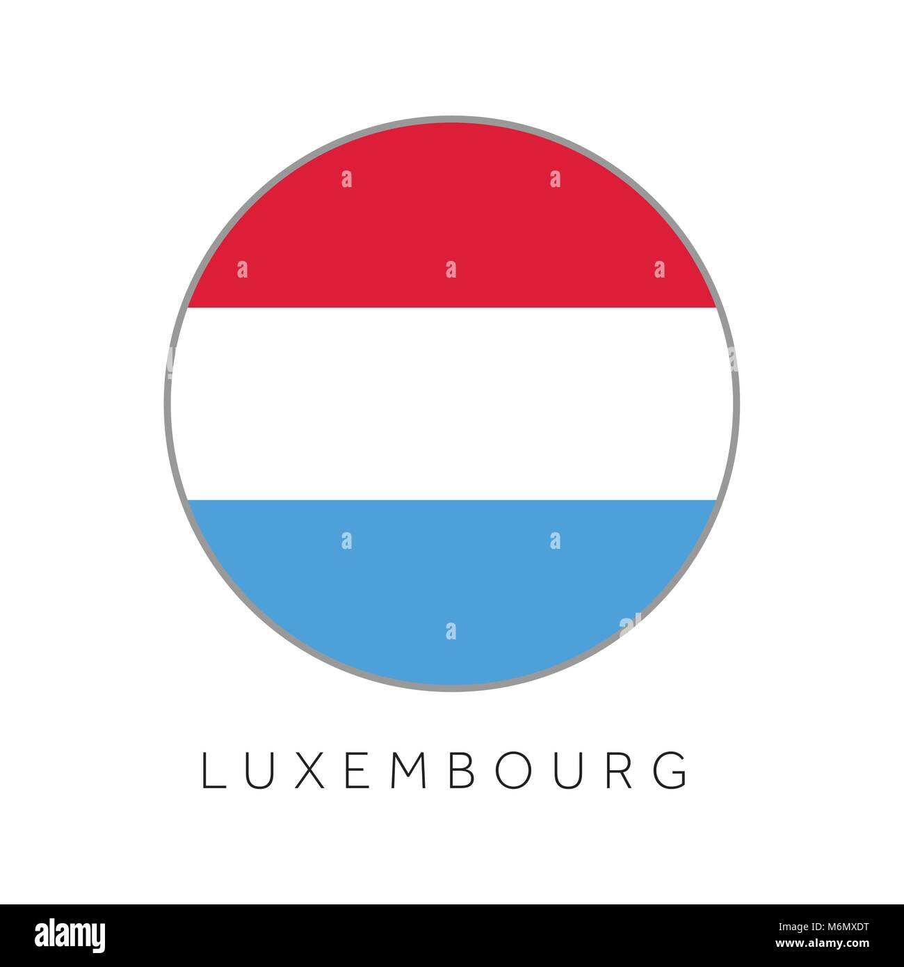 Luxembourg flag round circle vector icon Stock Vector Image & Art - Alamy