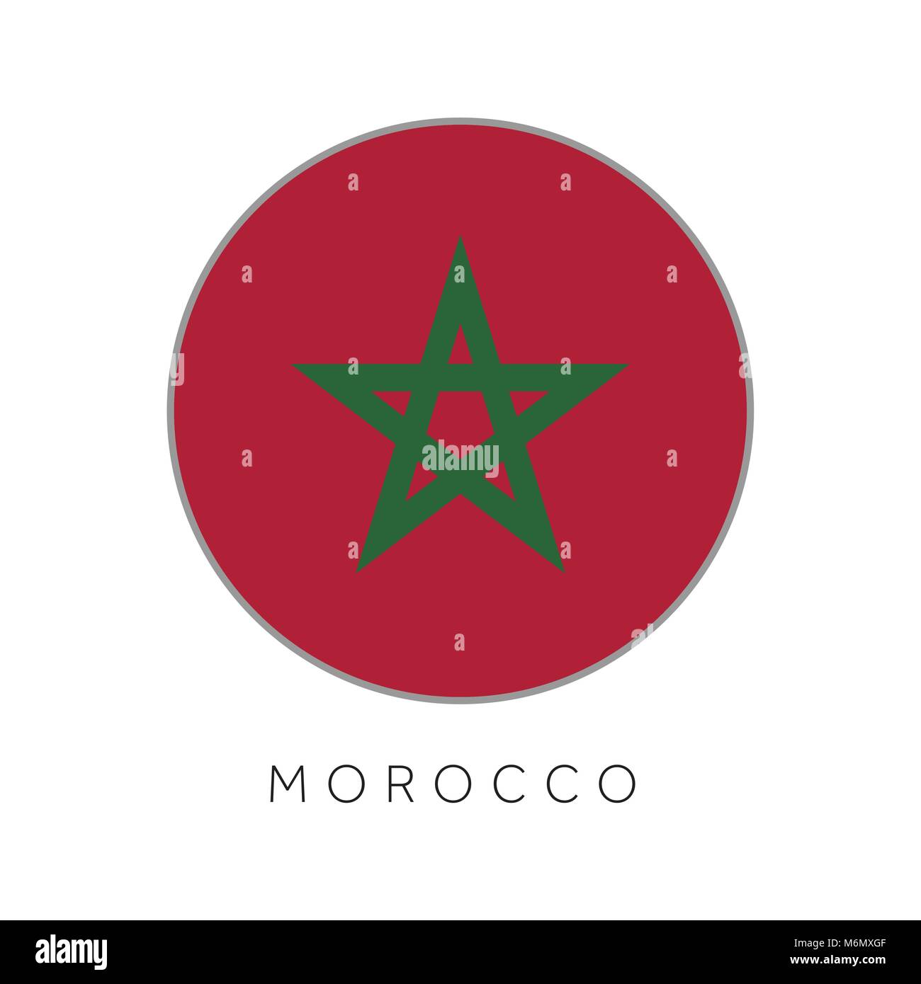 Morocco flag round circle vector icon Stock Vector Image & Art - Alamy