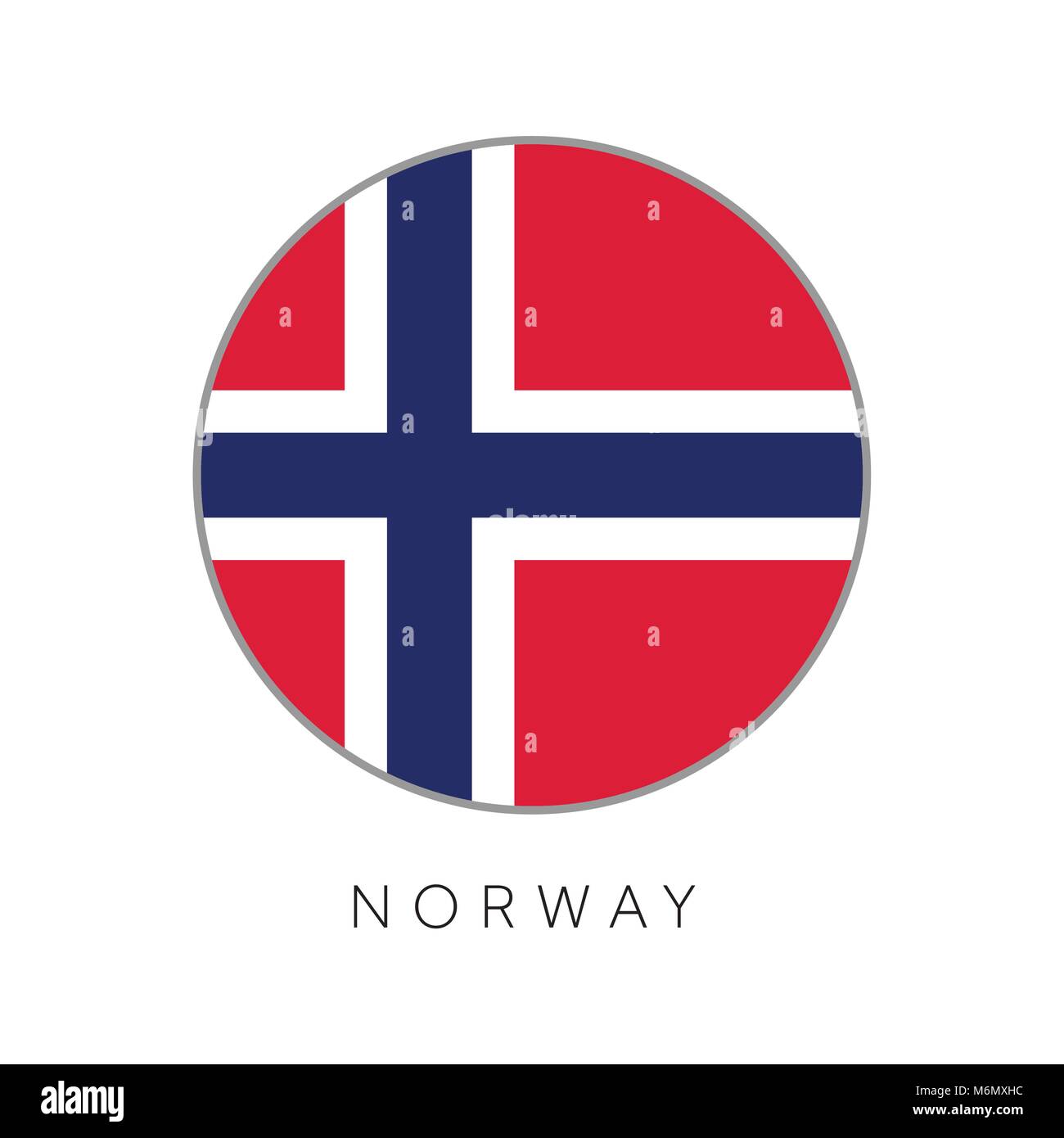 Norway flag round circle vector icon Stock Vector Image & Art - Alamy